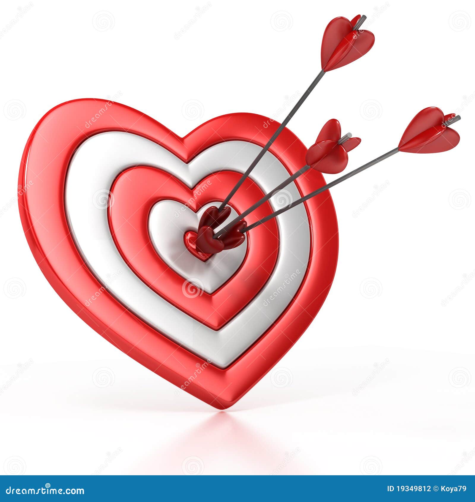 Heart Shaped Target with the Arrow in the Center Stock Illustration ...