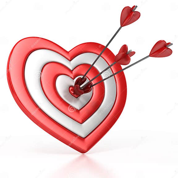 Heart Shaped Target with the Arrow in the Center Stock Illustration ...