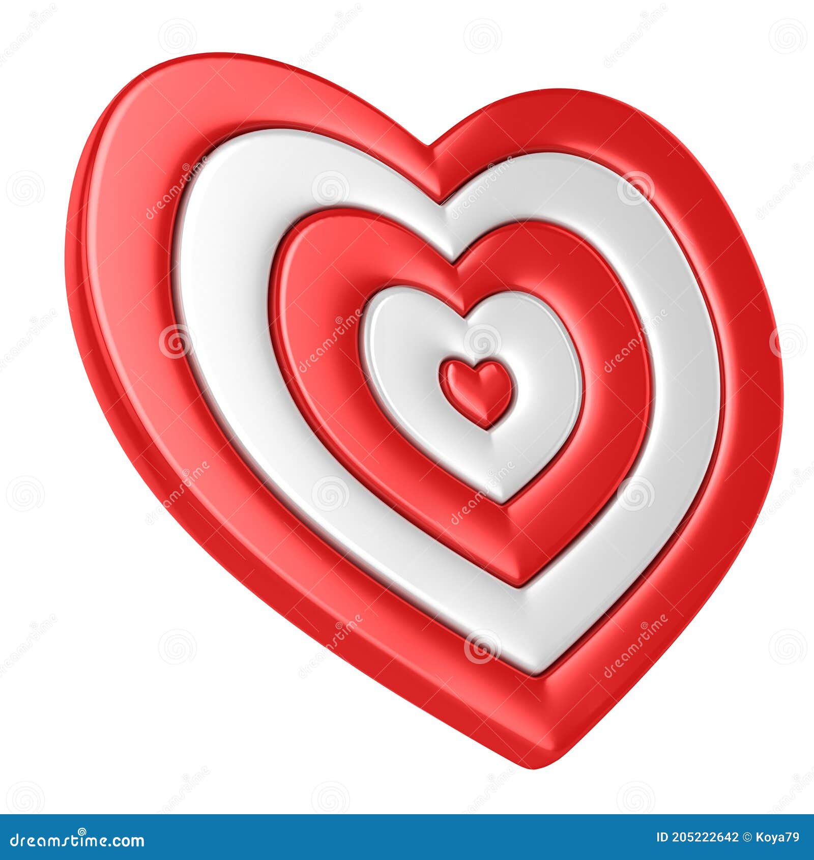 Heart Shaped Target Isolated Over White 3d Illustration Stock ...