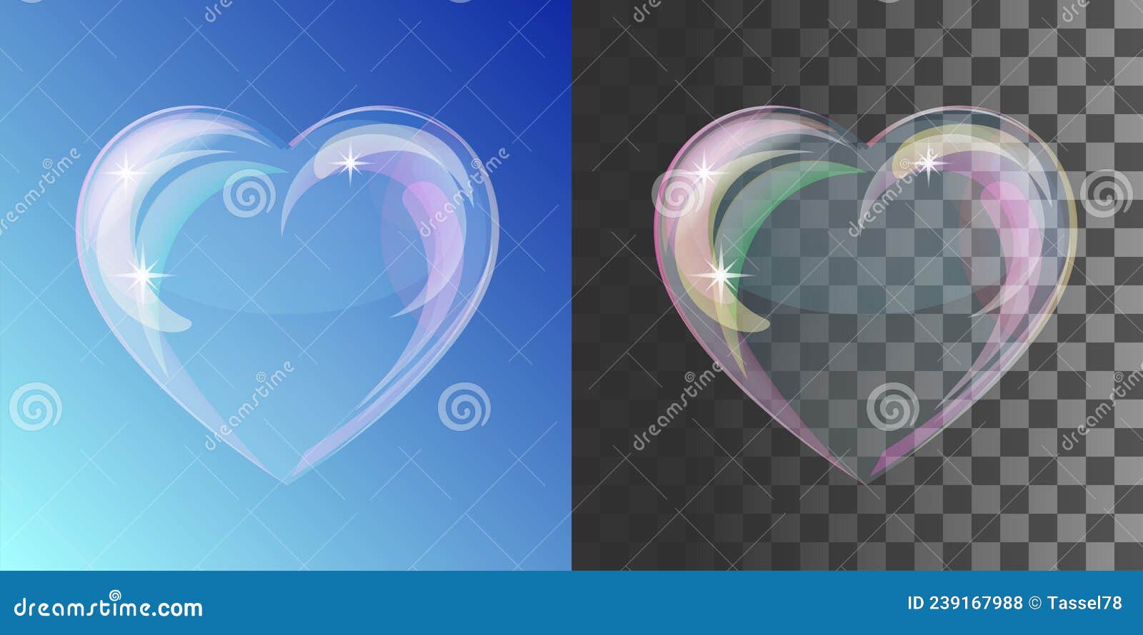 Heart-shaped Transparent Clean Realistic Soap Water Bubble. Vector ...