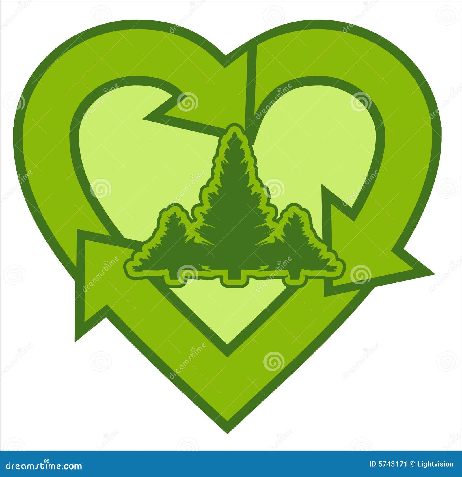 Heart-shaped Tree Recycle Logo Stock Vector - Illustration of ...