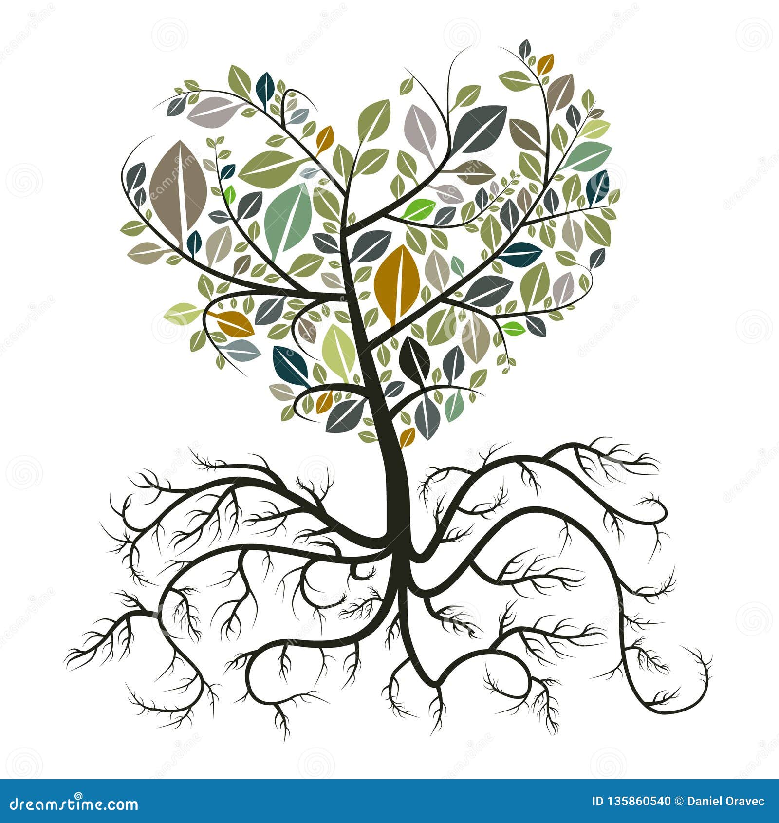 Tree Roots Drawing Heart