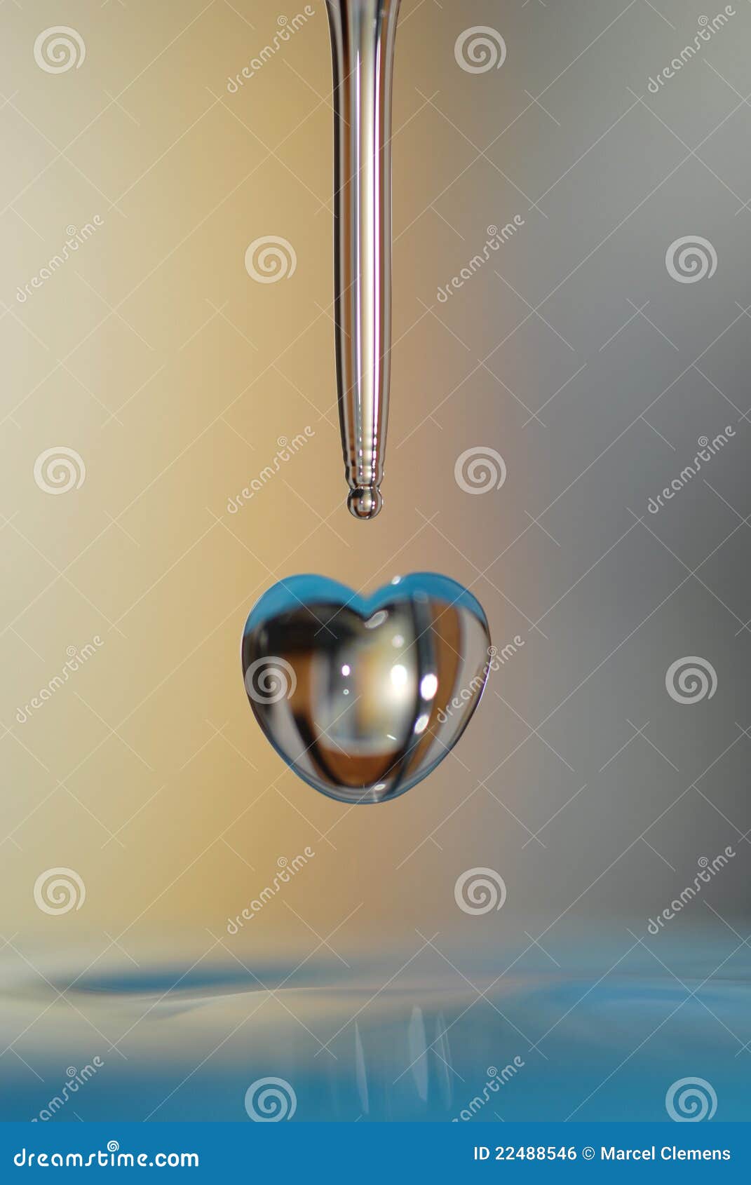 Heart Shaped Water Droplet. Stock Photo - Image of reflection ...