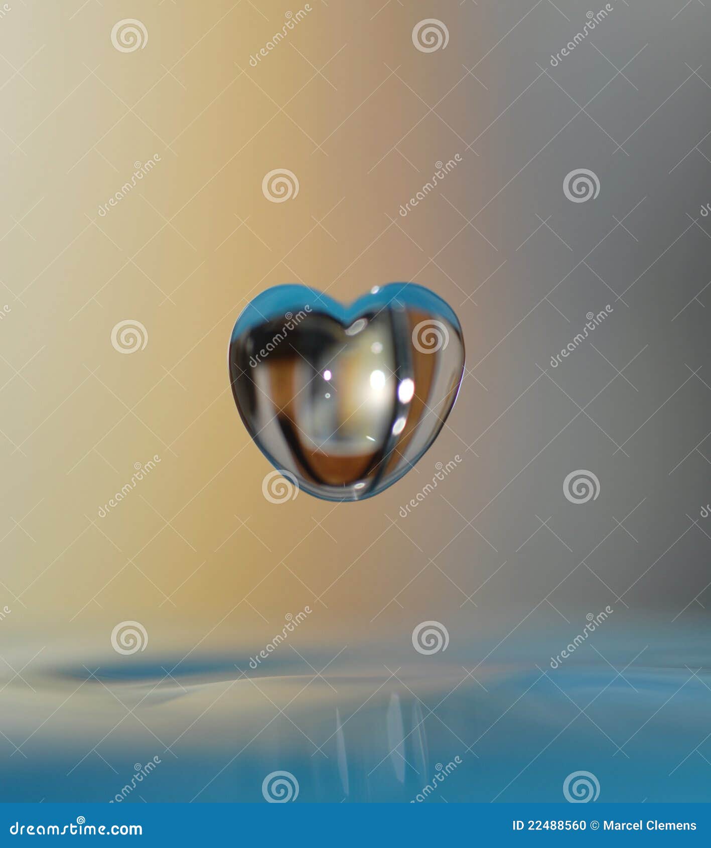 Heart Shaped Water Droplet. Stock Photo - Image of closeup, colourful ...