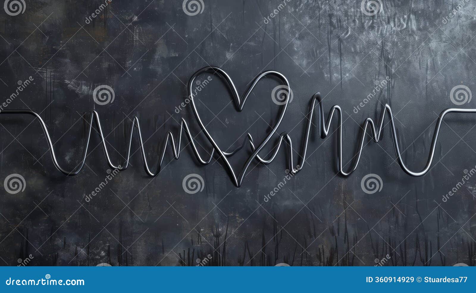 Heart-shaped Waveform on a Dark Abstract Background Stock Image - Image ...