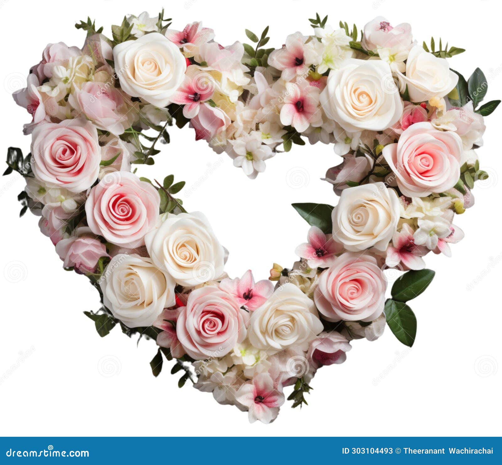 Heart Shaped White Rose Bouquet Stock Illustration - Illustration of ...