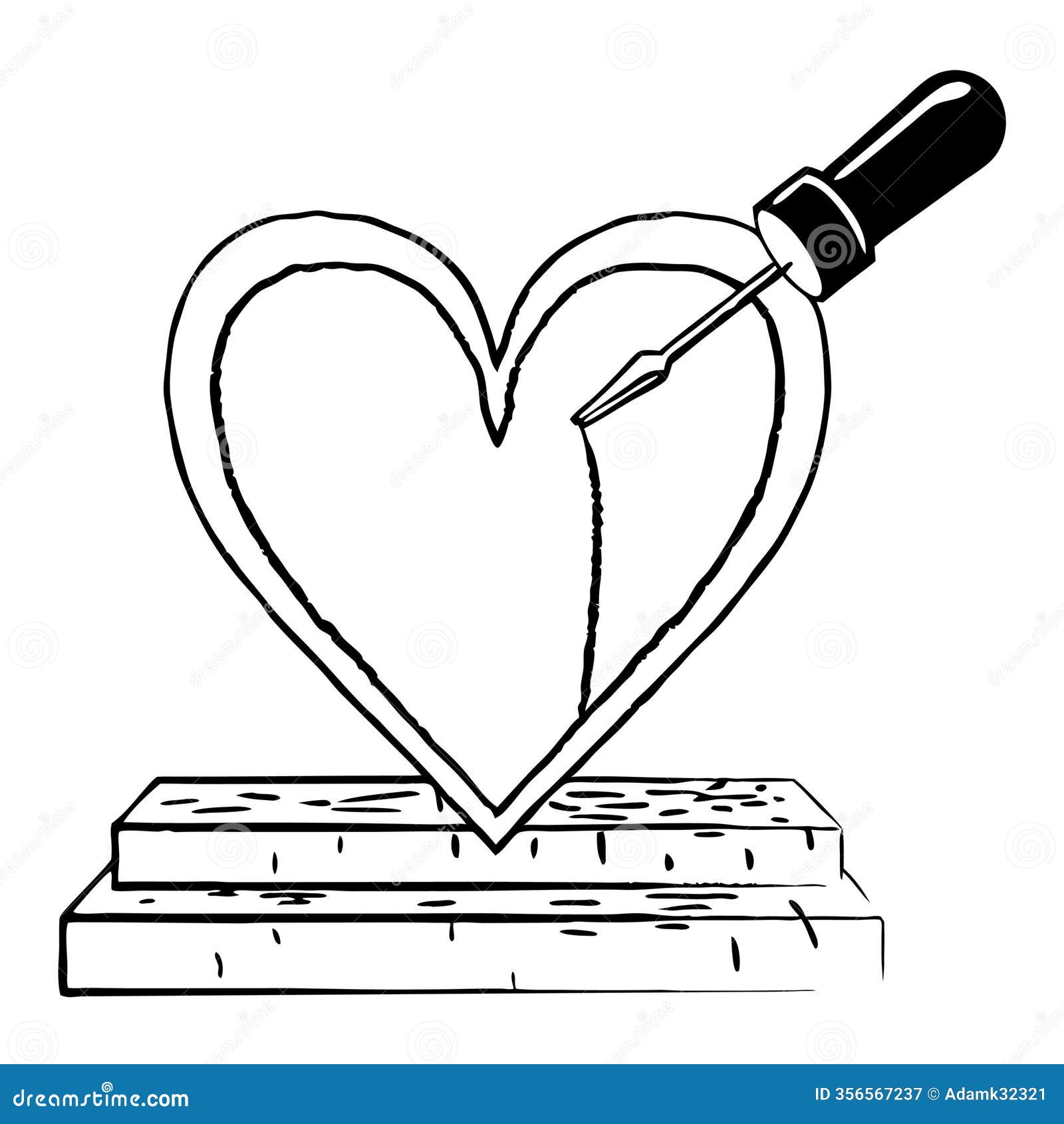 Heart Shaped Wood Carving Illustration with Chisel Tool for Crafting Projects Stock Illustration ...