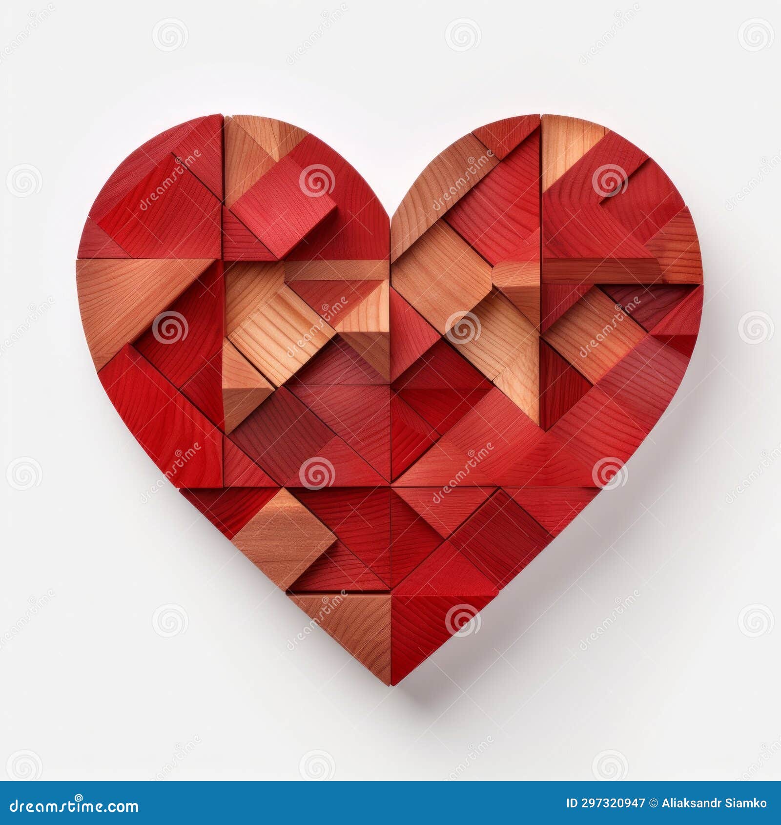 A Heart Shaped Wooden Blocks Stock Illustration - Illustration of ...