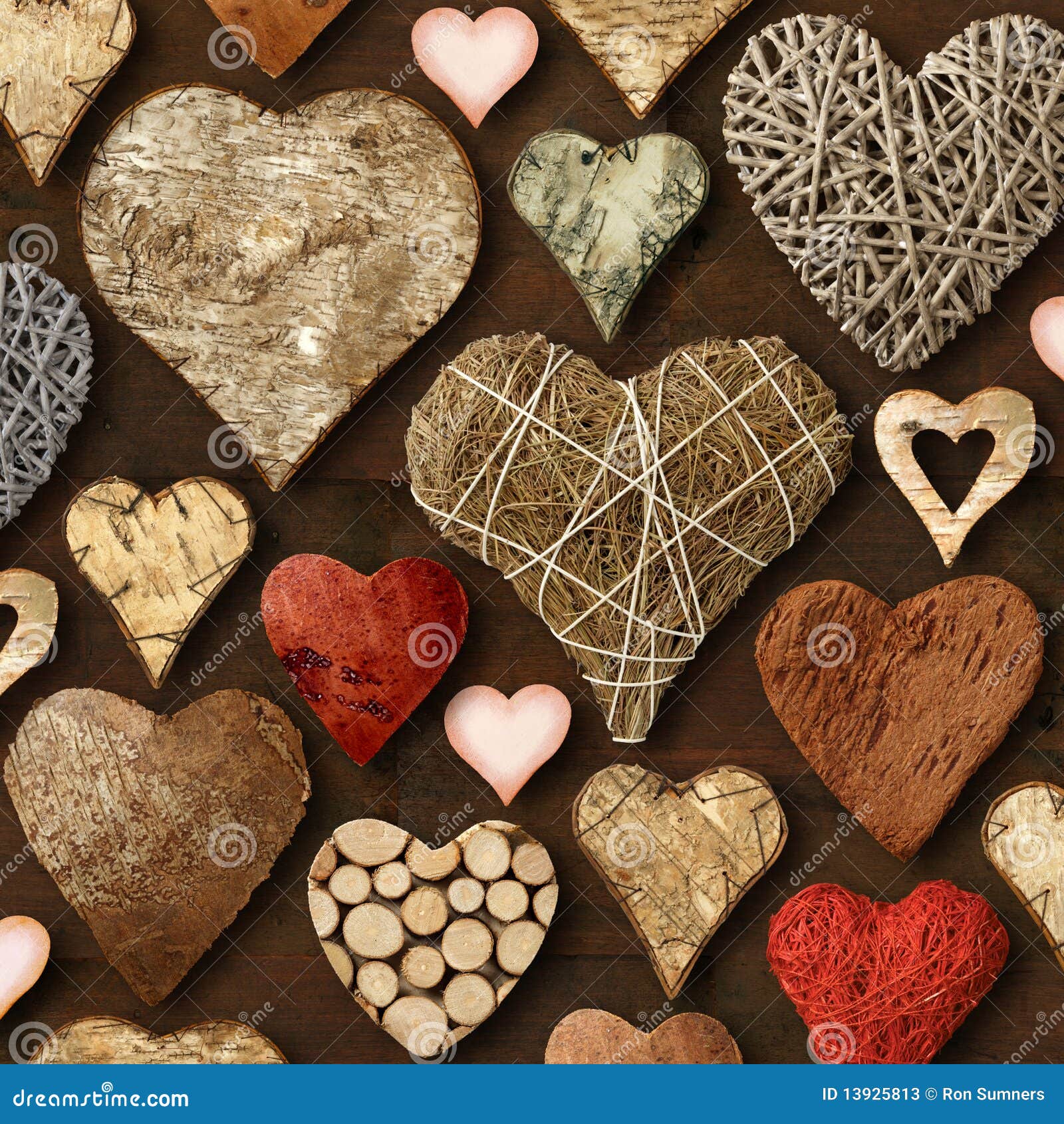 Heart shaped wooden things stock image. Image of design - 13925813