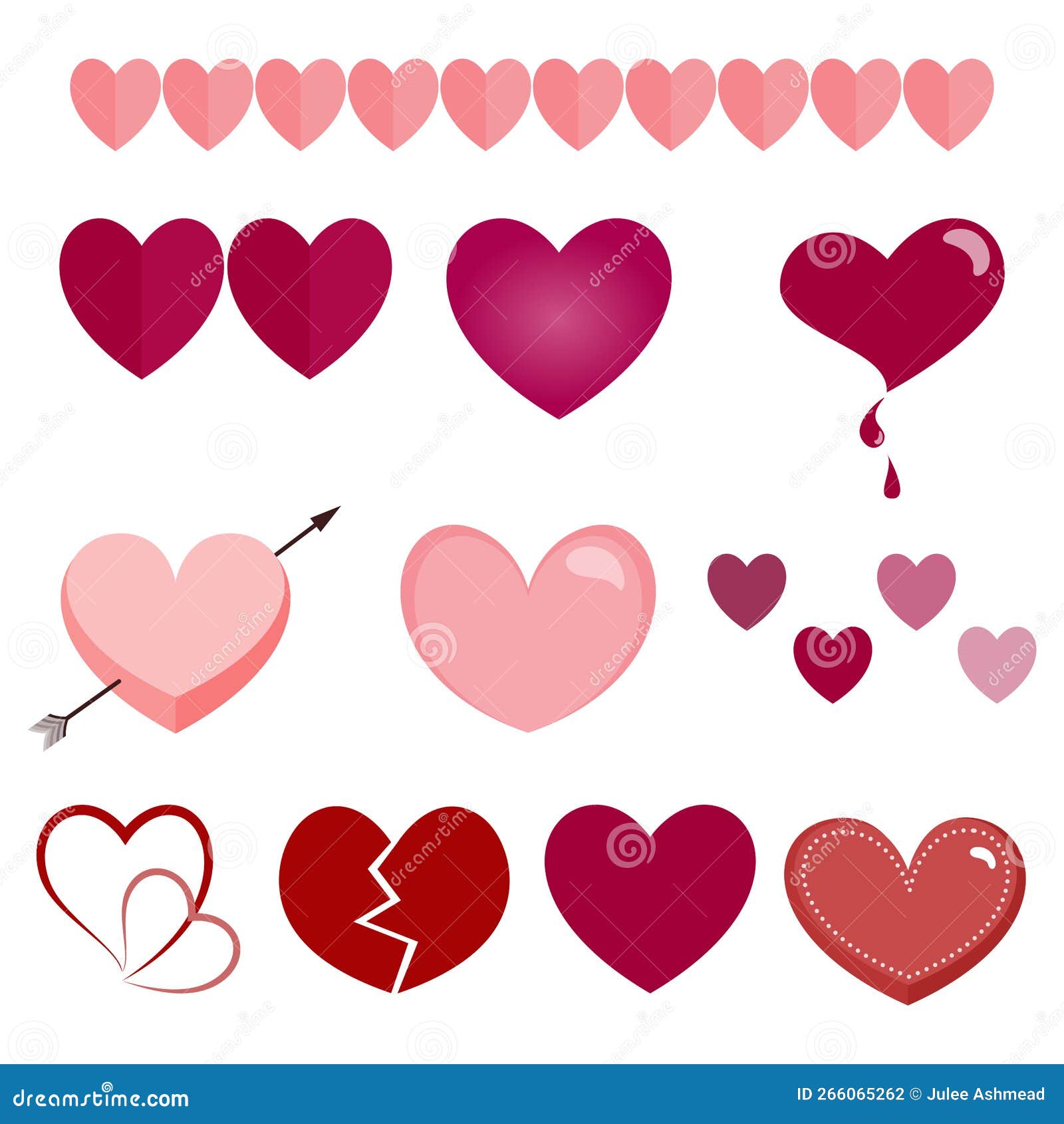 Heart Shape Collection Vector Illustration Graphics Stock Vector ...