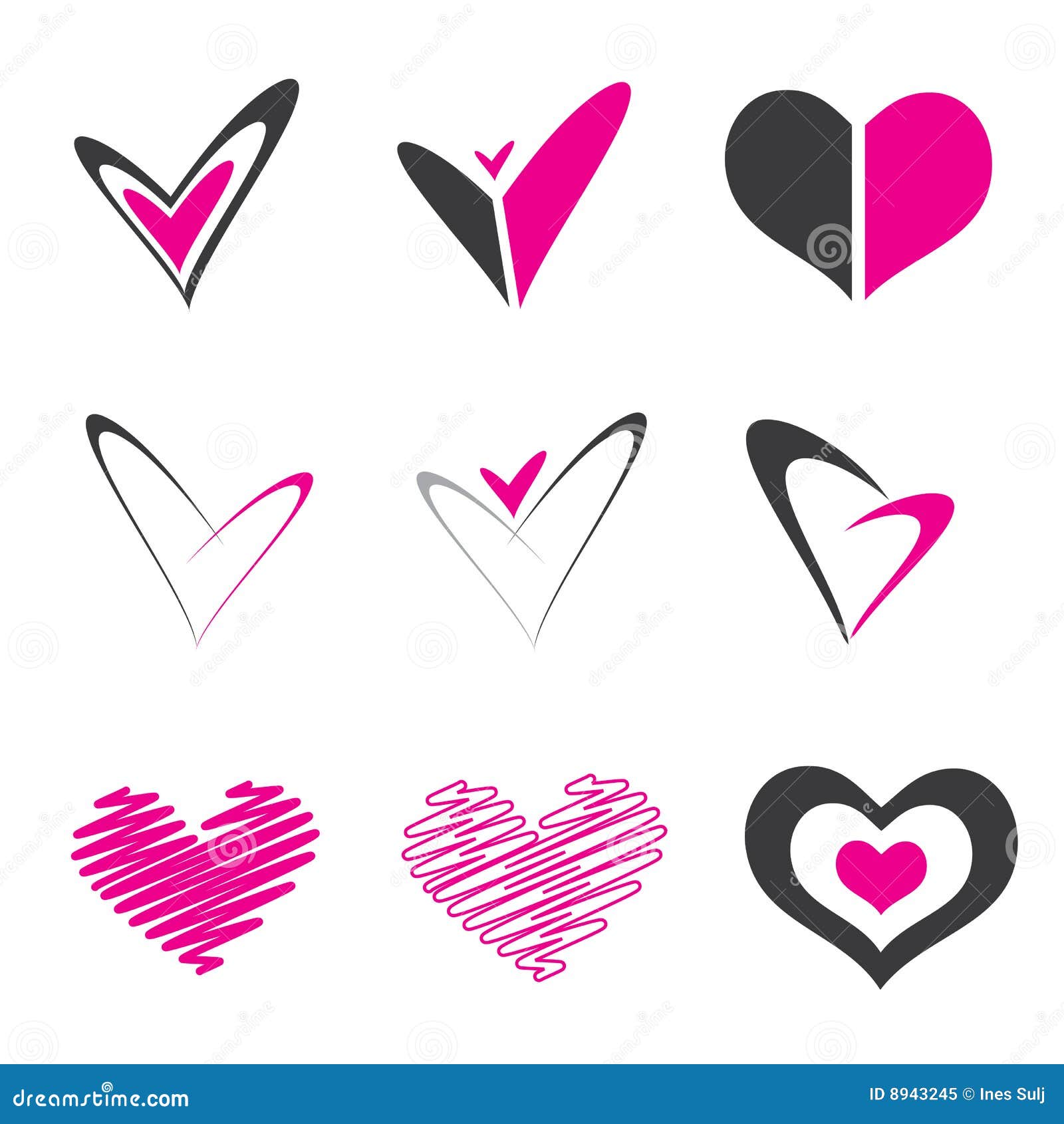 Heart shapes stock vector. Illustration of shape, element - 8943245
