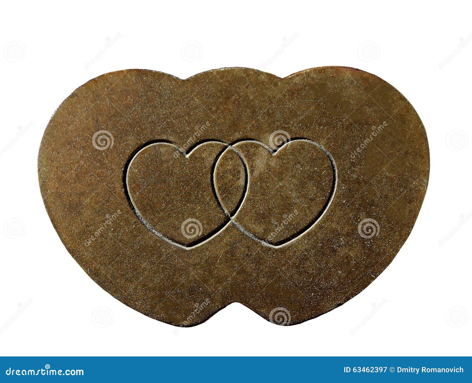 Heart Shapes Engraved on Rusty Metal Stock Image - Image of metallic ...