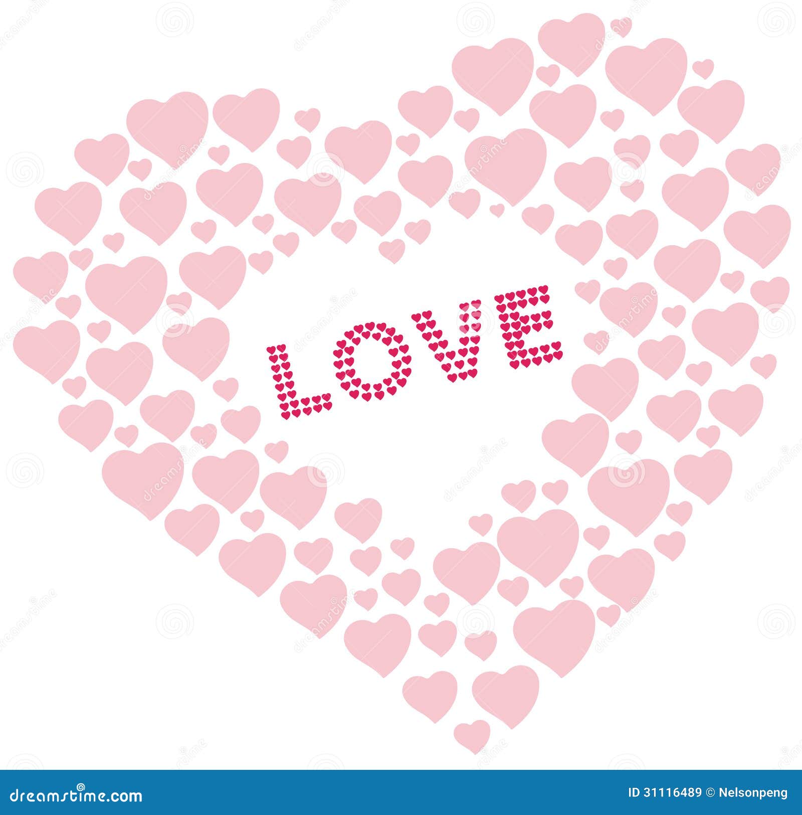 Heart Shapes With Love Text Stock Vector - Illustration of romantic ...