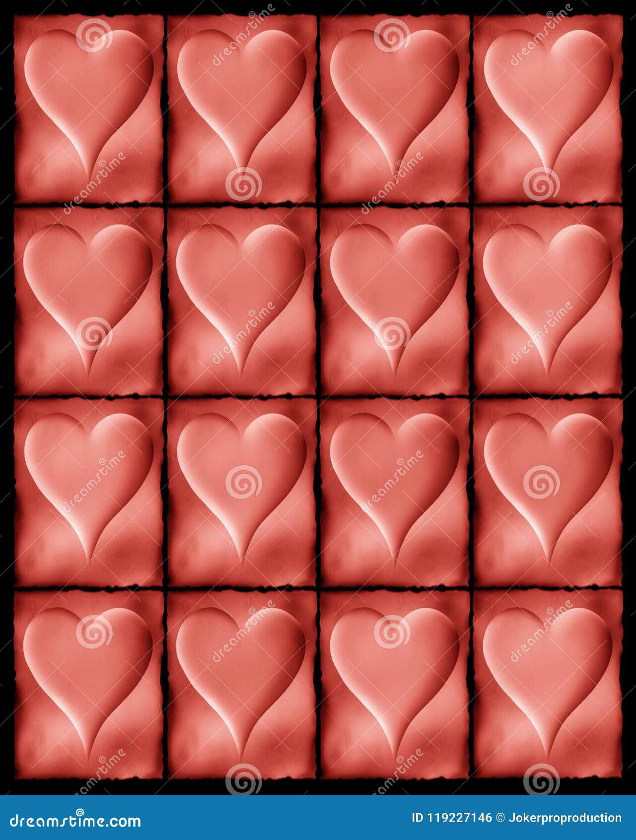 Heart shapes in a row stock illustration. Illustration of shape - 119227146