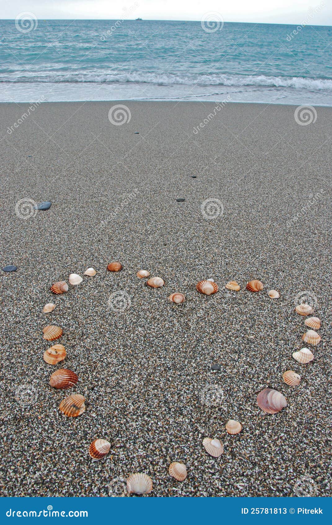Heart from shells stock image. Image of seashell, benalmadena - 25781813