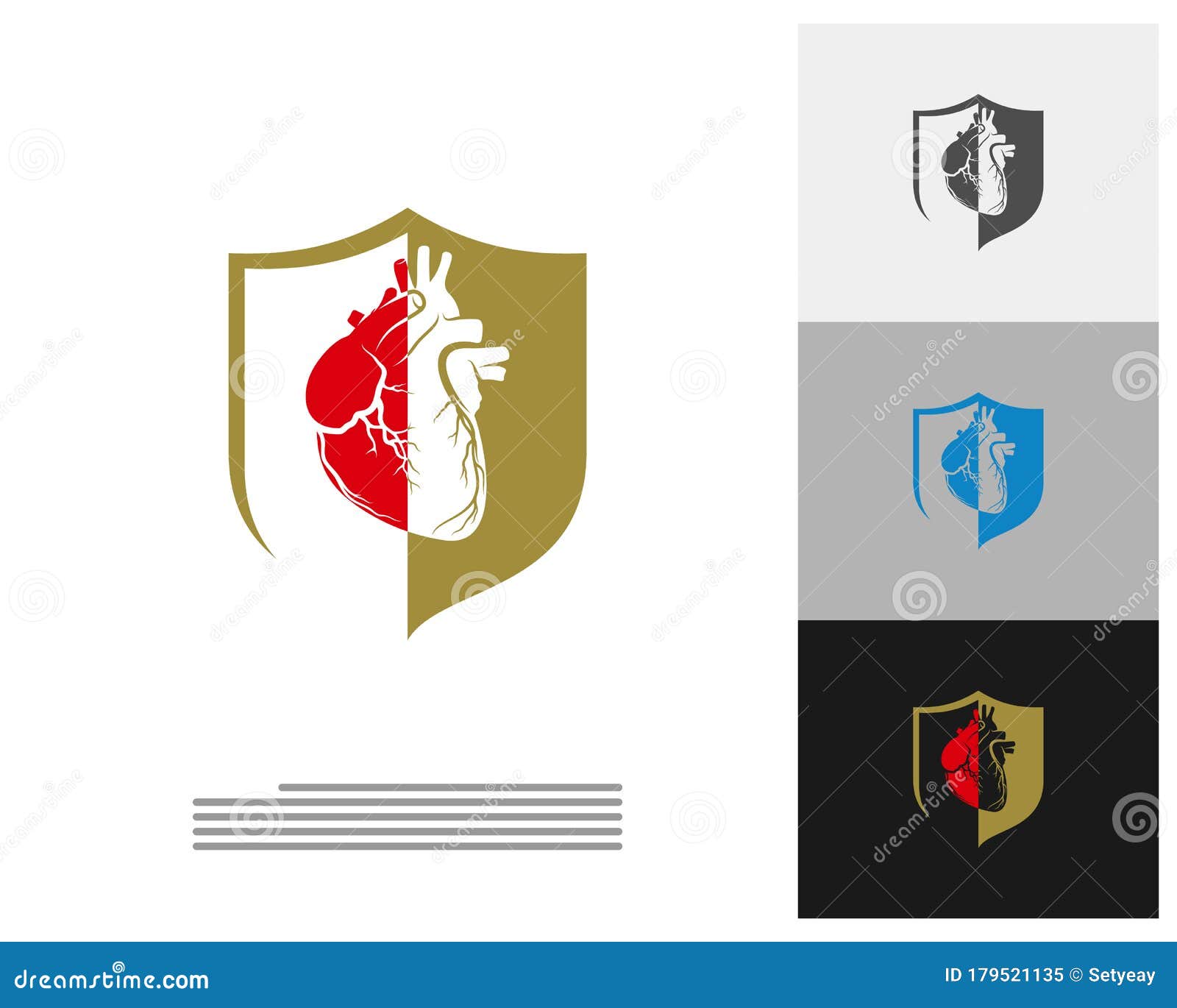 Heart Shield Logo Vector Template, Creative Human Heart Logo Design ...