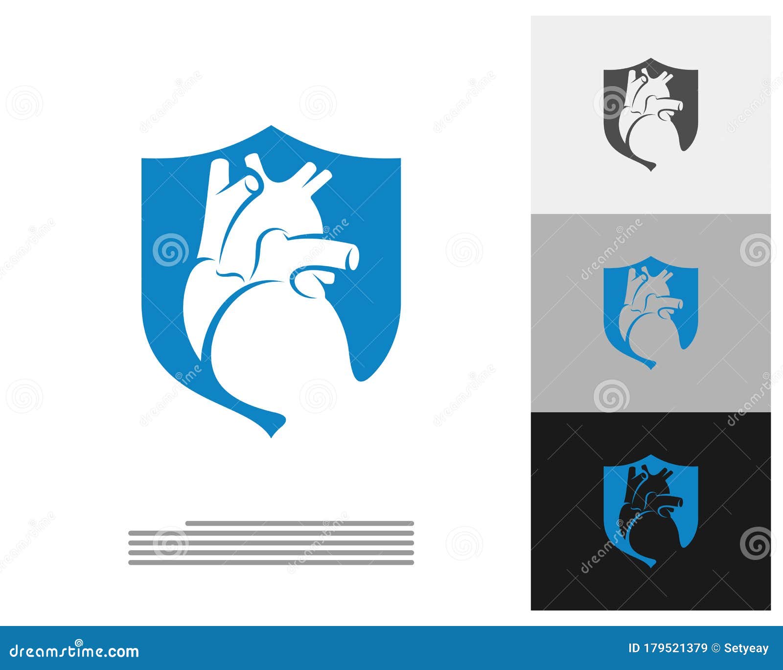 Heart Shield Logo Vector Template, Creative Human Heart Logo Design ...