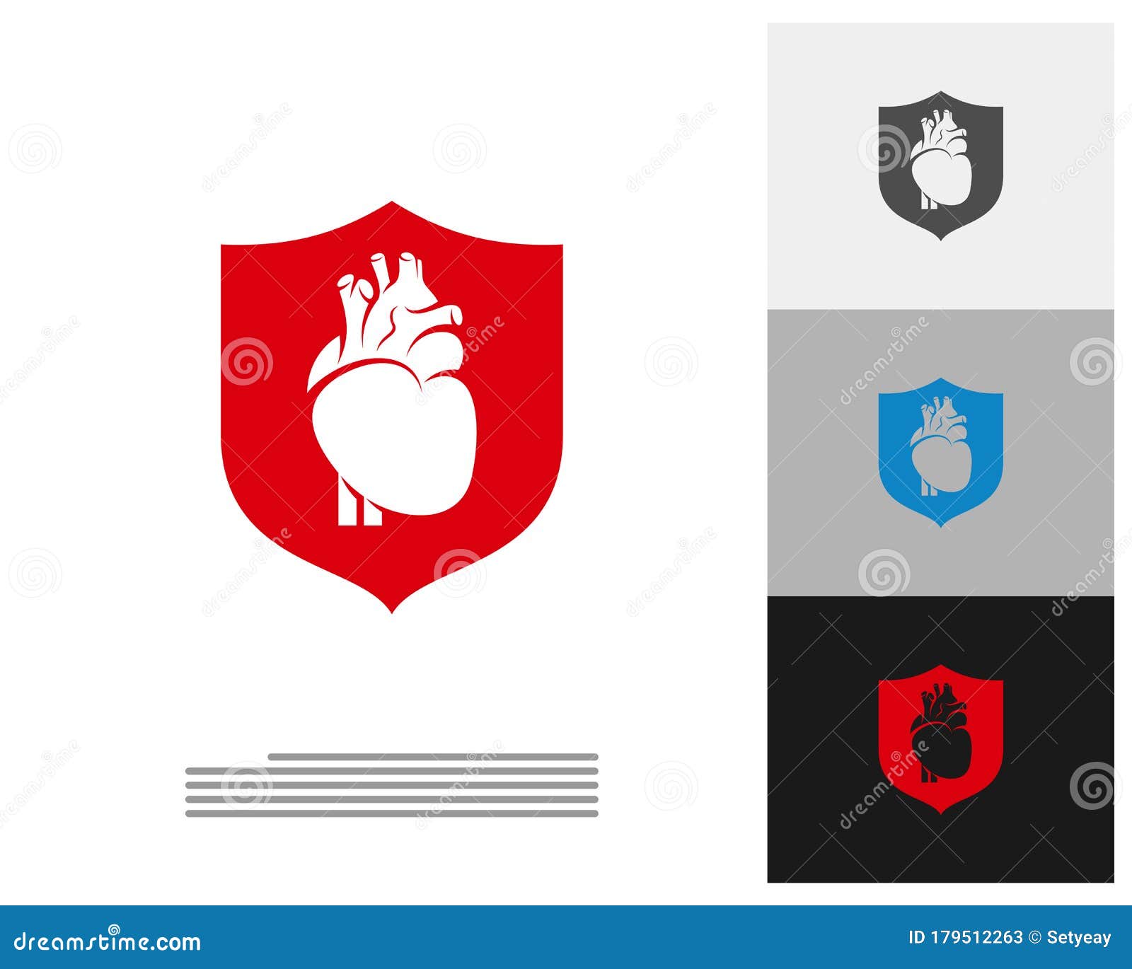 Heart Shield Logo Vector Template, Creative Human Heart Logo Design ...