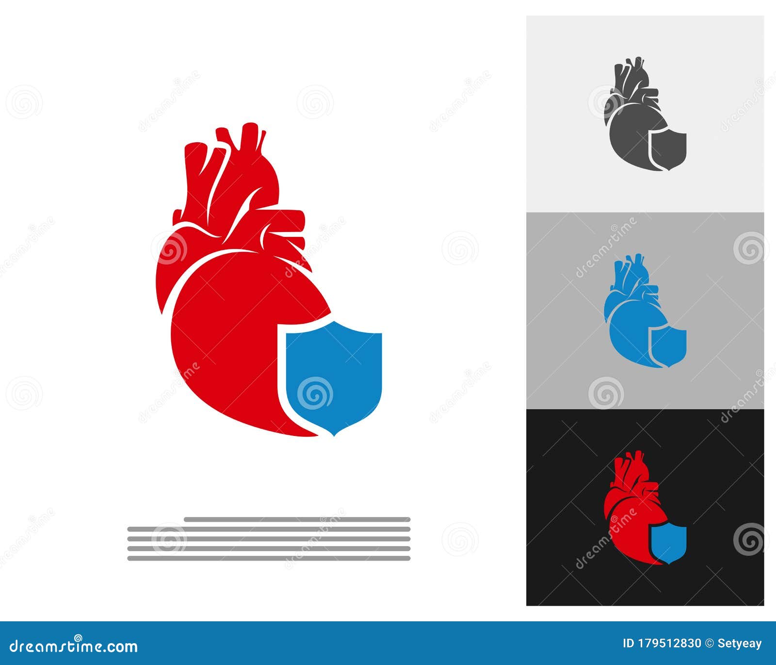 Heart Shield Logo Vector Template, Creative Human Heart Logo Design ...