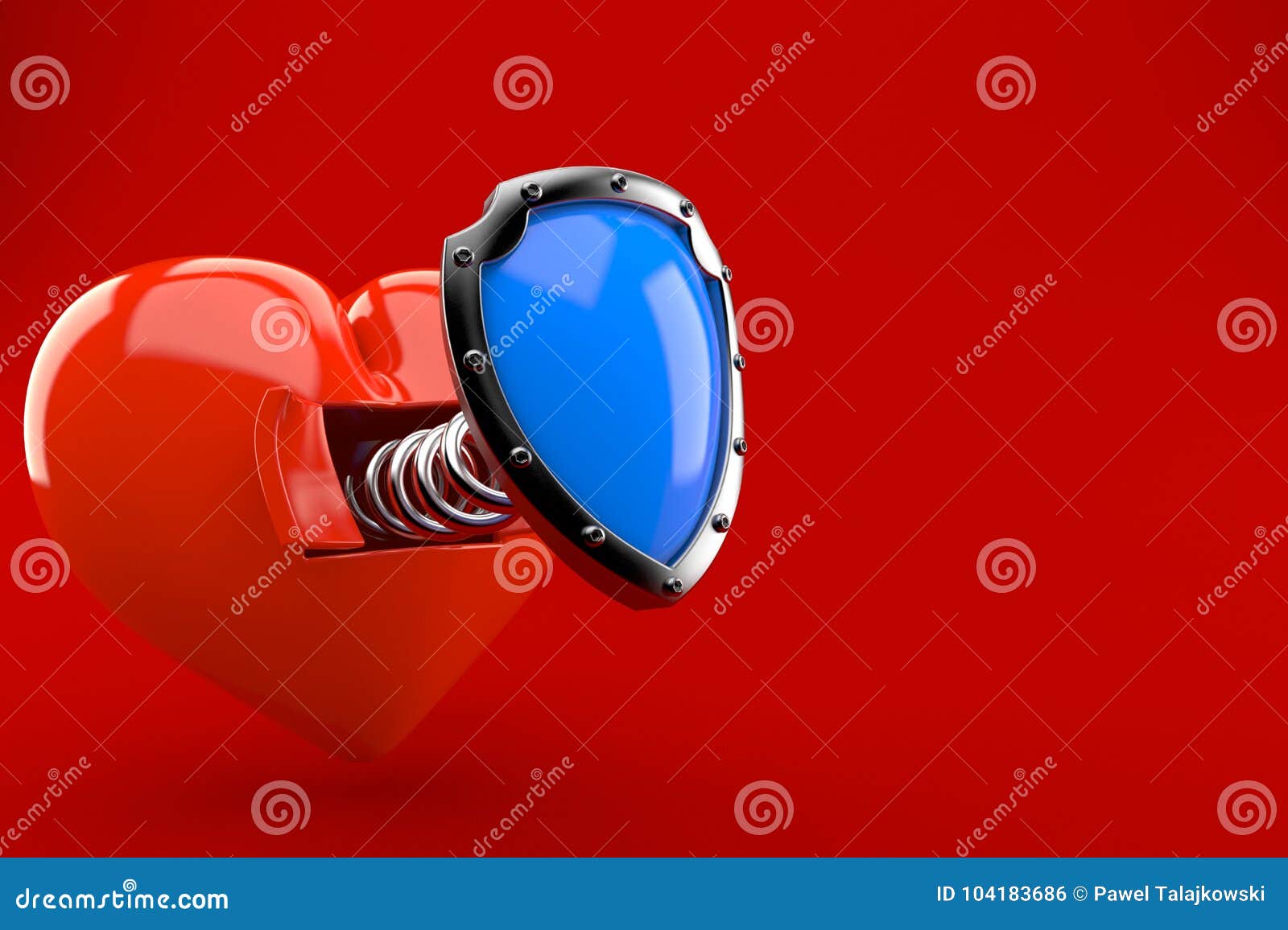 Heart with shield stock illustration. Illustration of guarantee - 104183686