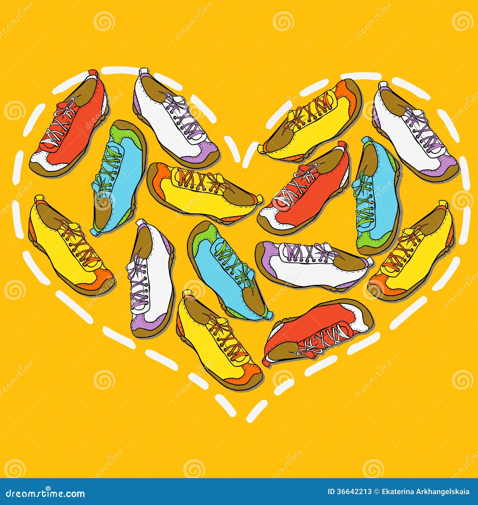 Heart from shoes stock vector. Illustration of decoration - 36642213