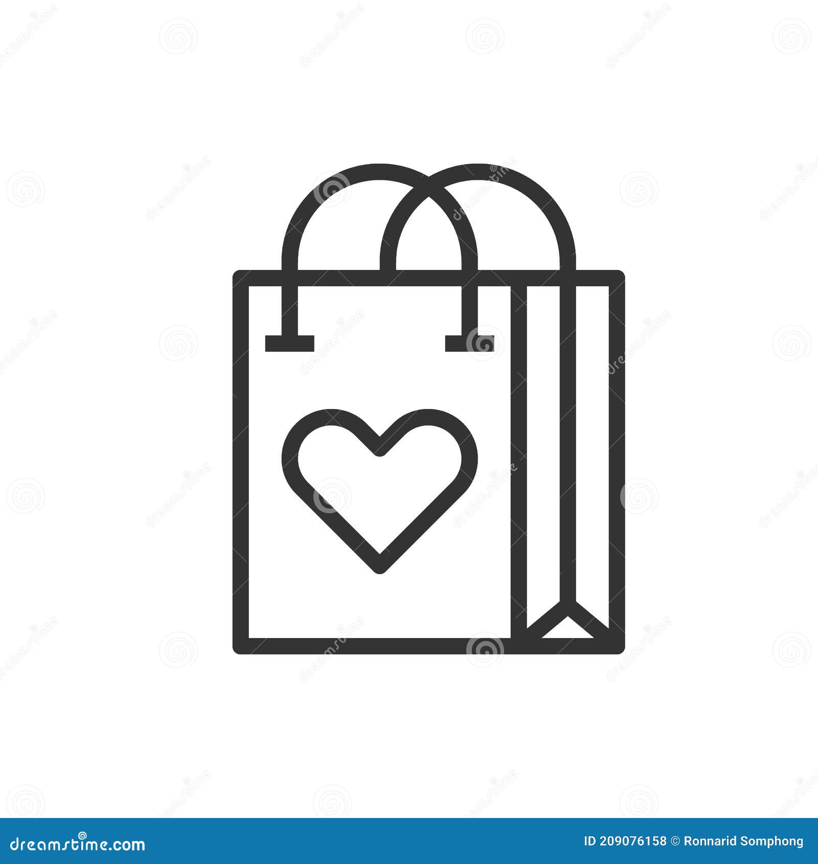 Heart Shopping Love Icon or Logo Vector Stock Vector - Illustration of ...