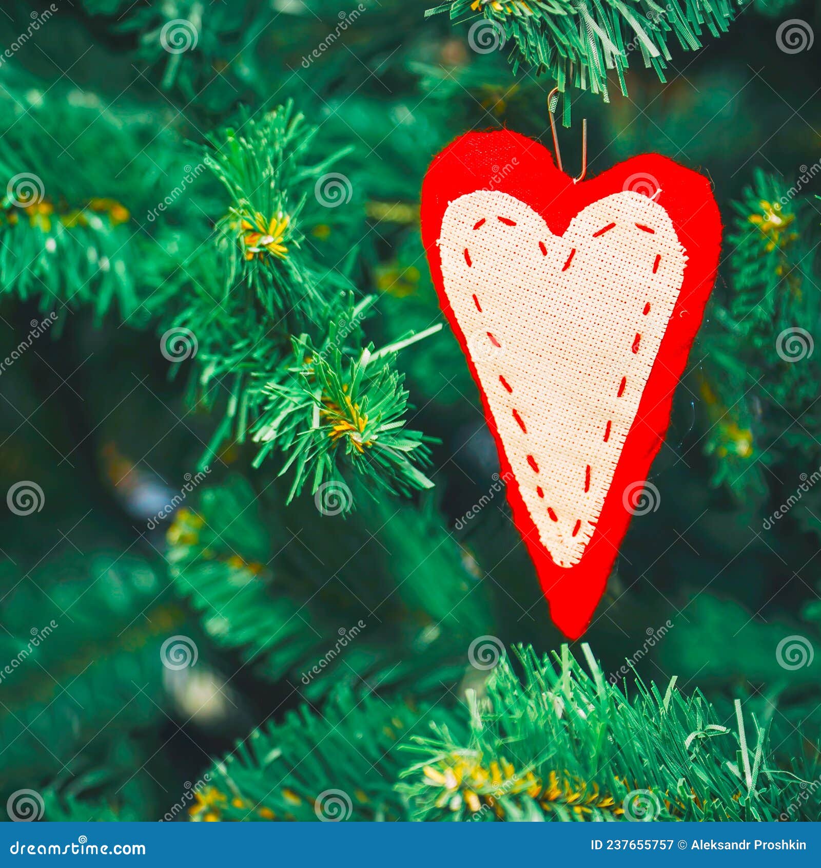 Heart Sign on Christmas Tree Stock Image - Image of december, beautiful ...