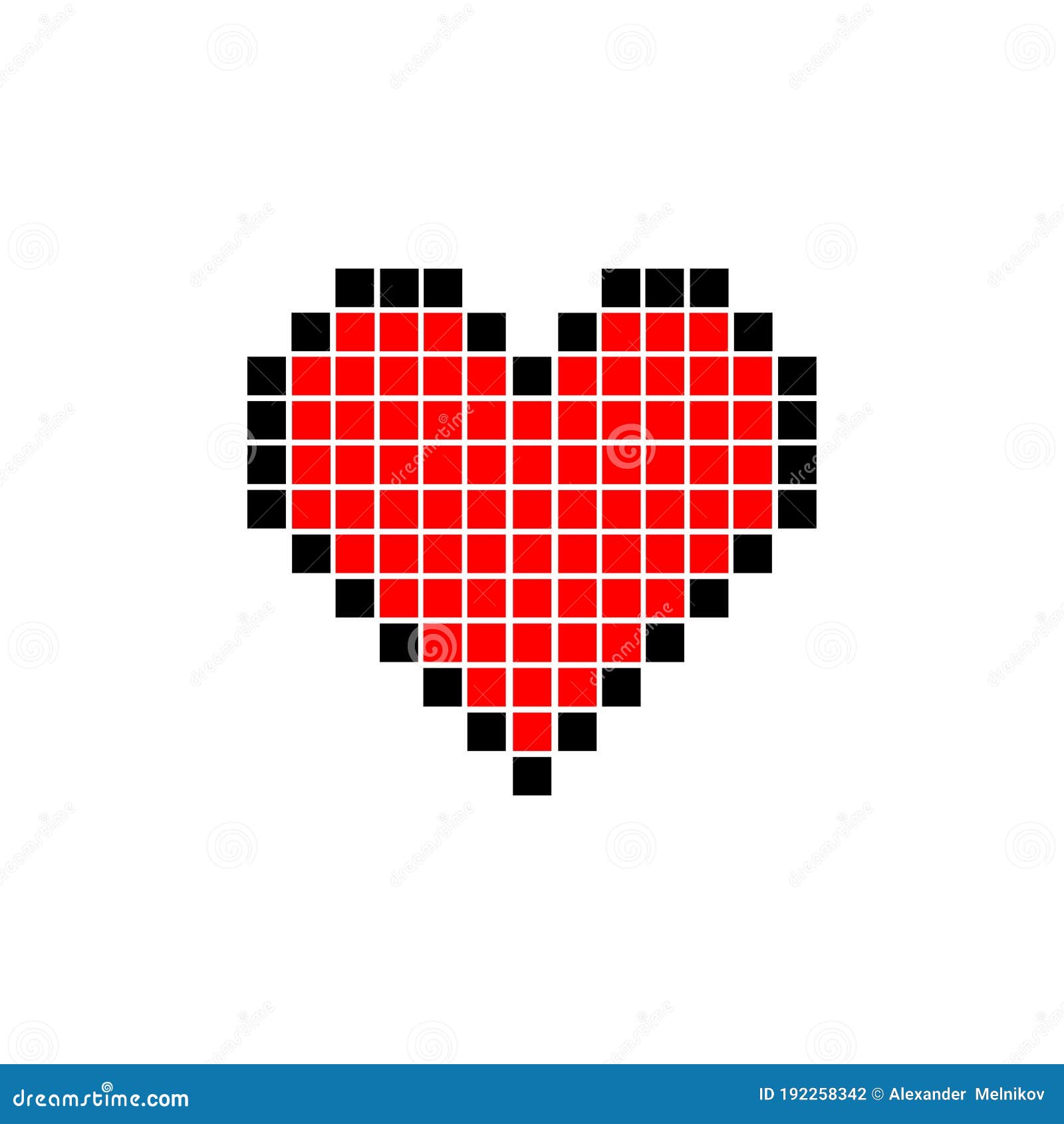 Heart Sign Icon Made from Squares. Vector Illustration Eps 10 Stock ...