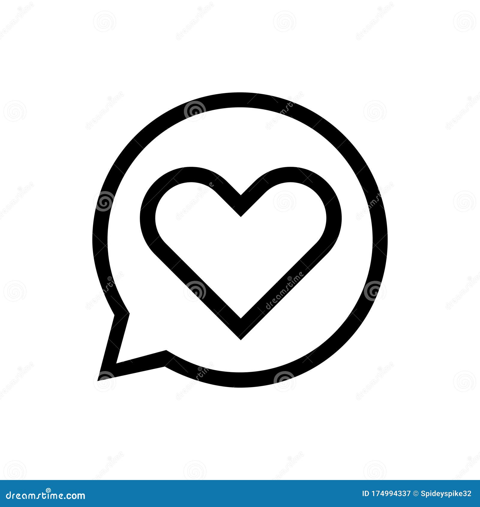 Heart Sign Inside Bubble Text. Isolated Vector Illustration Stock ...