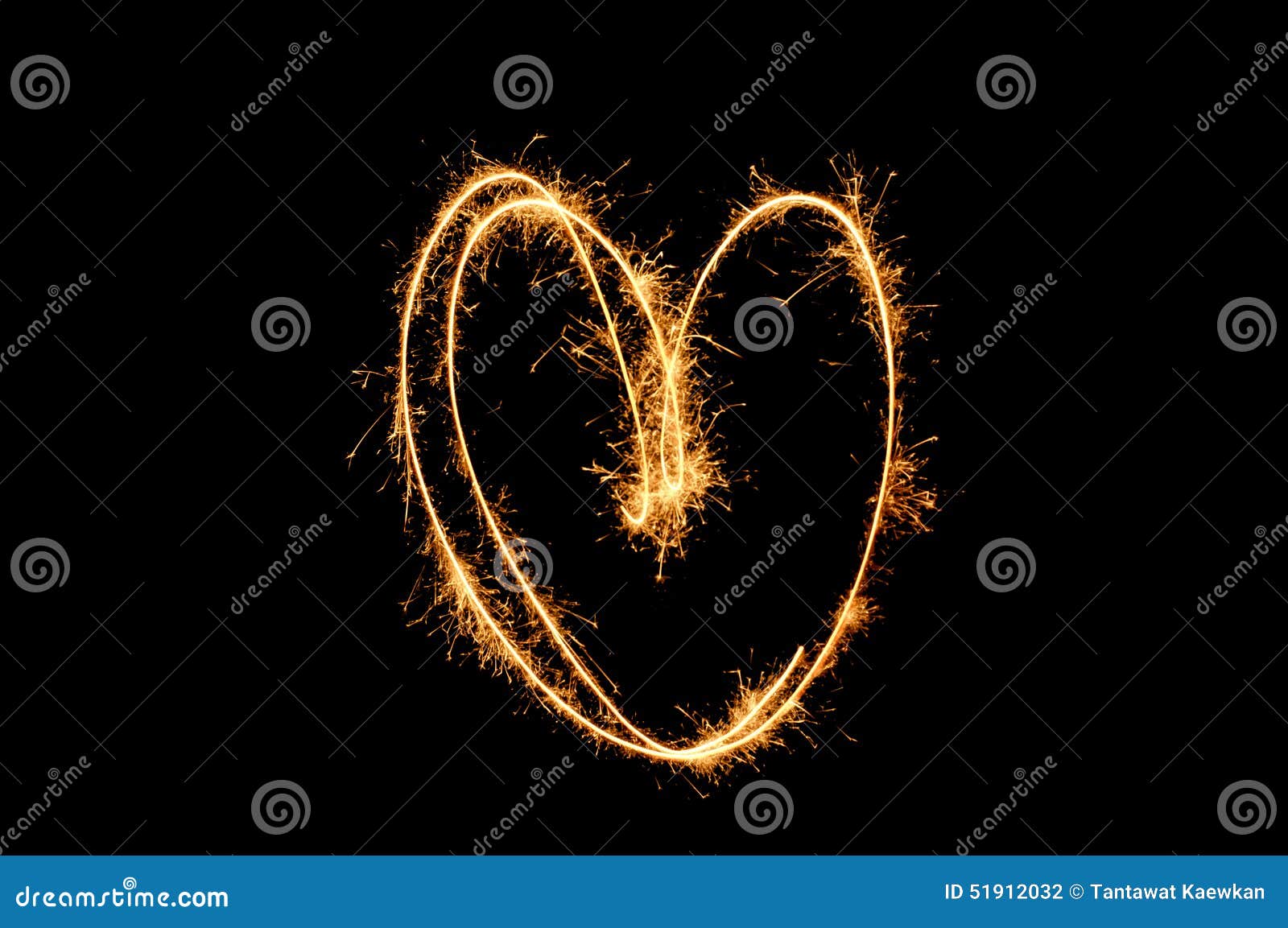 Heart sign sparkler stock photo. Image of sign, gold - 51912032