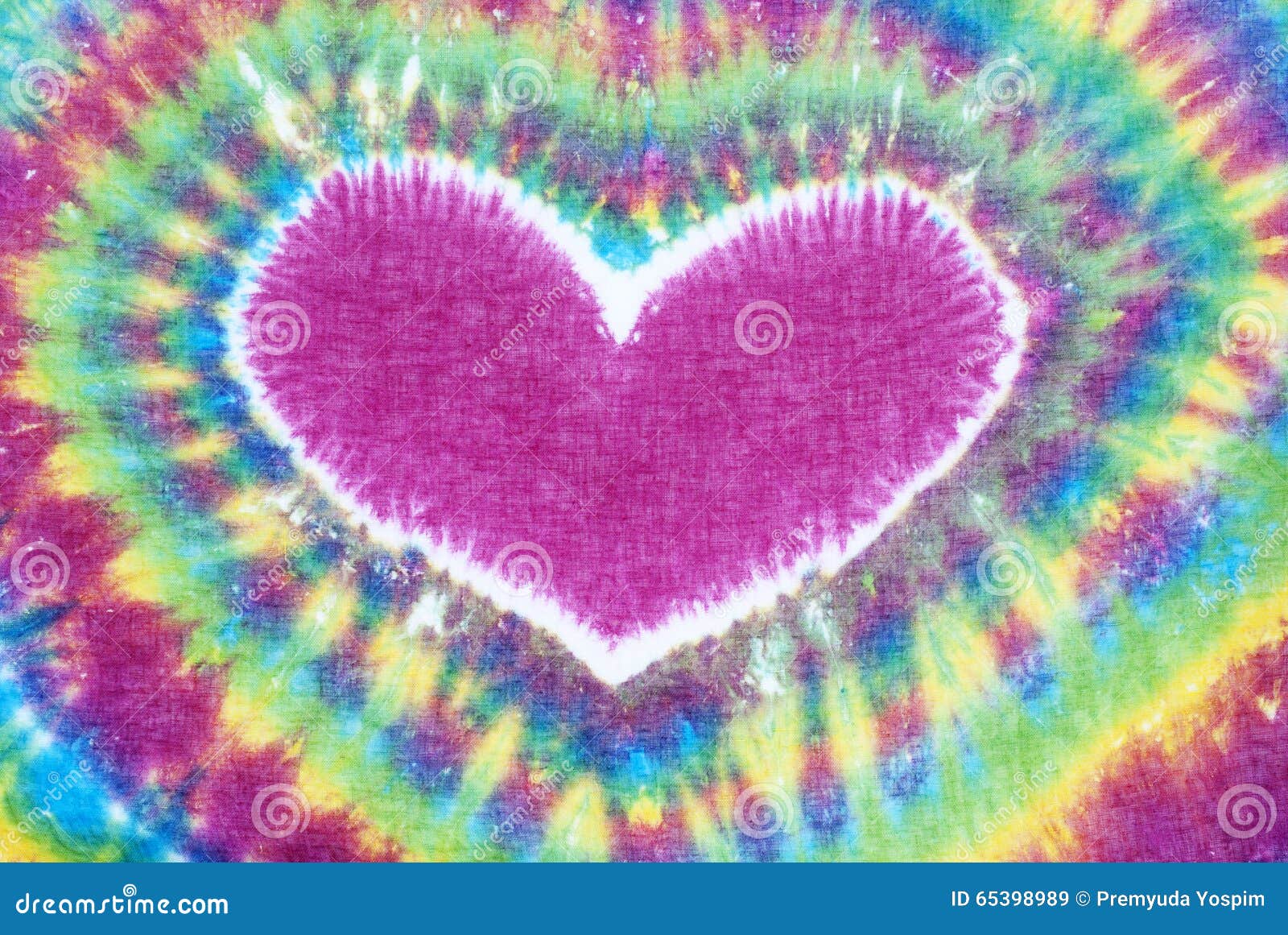 Heart Sign Tie Dyed Pattern Background. Stock Image - Image of cotton ...