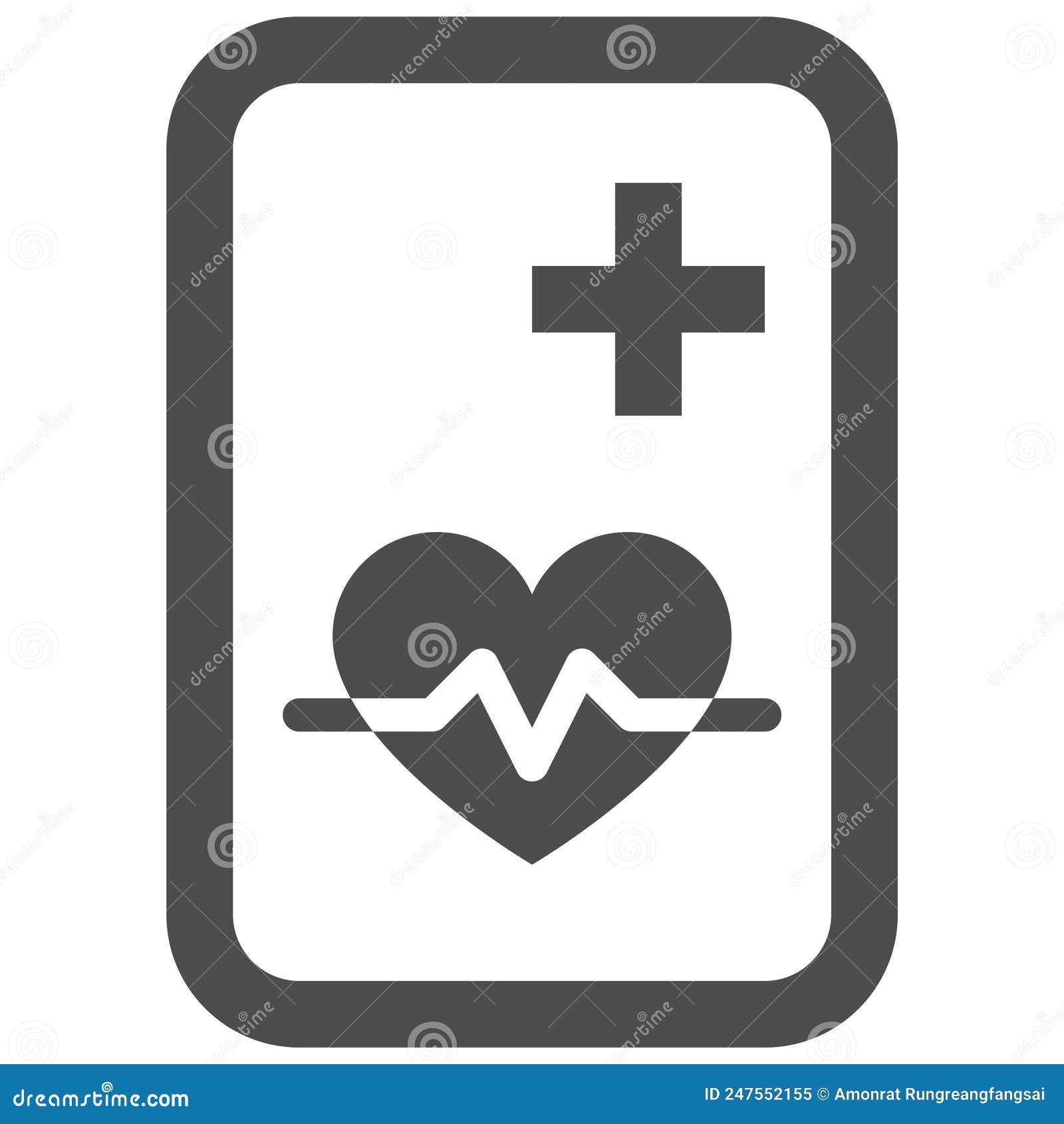 Heart And ECG - EKG Signal, Heart Beat Pulse Line Concept Desig Cartoon ...