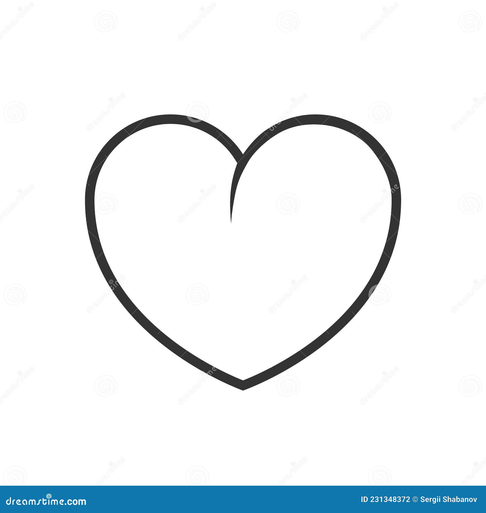 Heart Silhouette in Simple Style Stock Vector - Illustration of line ...