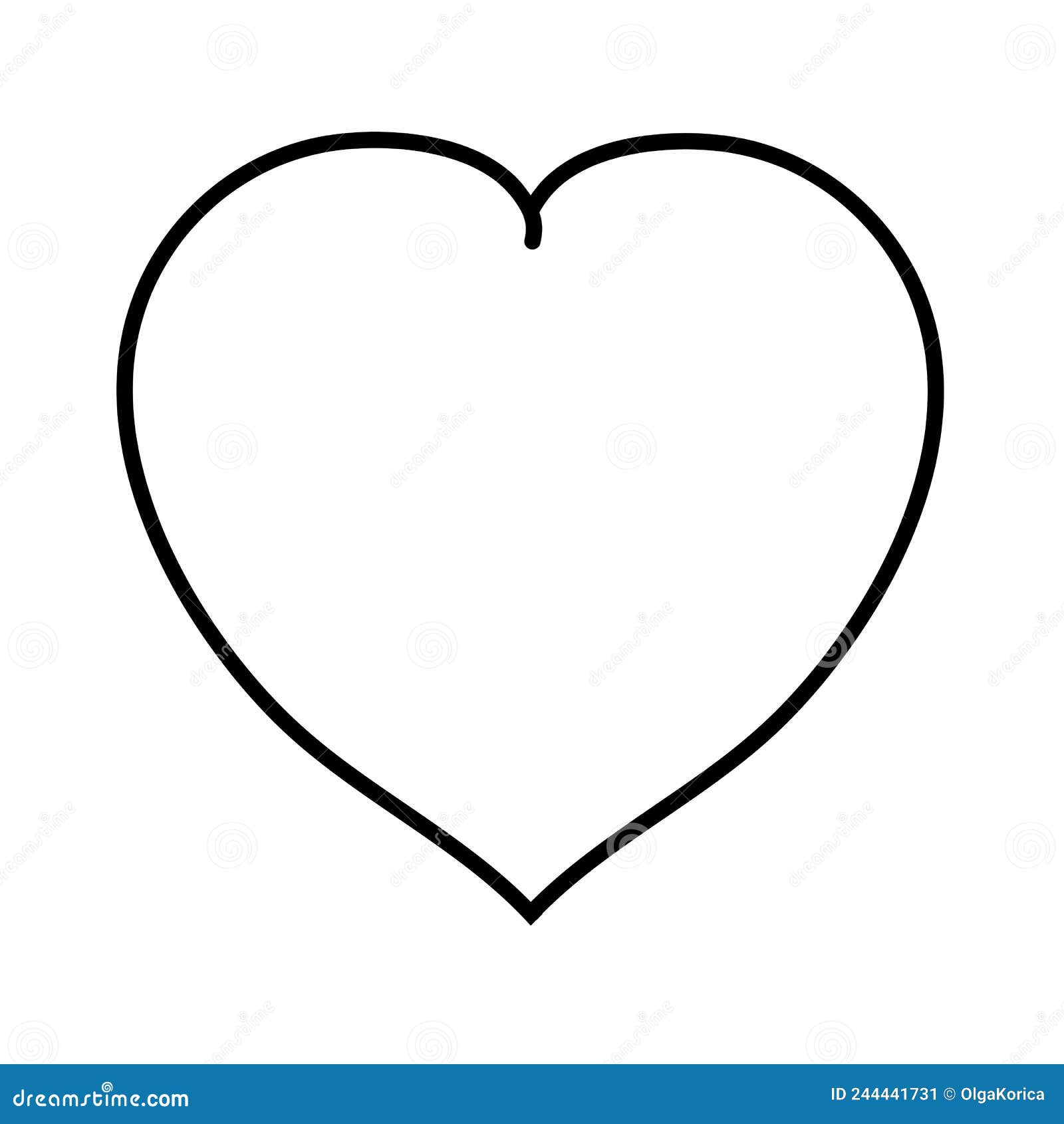 Heart Simple Clean Blank Heart Shape Doodle Style, Hand Drawn Stock ...