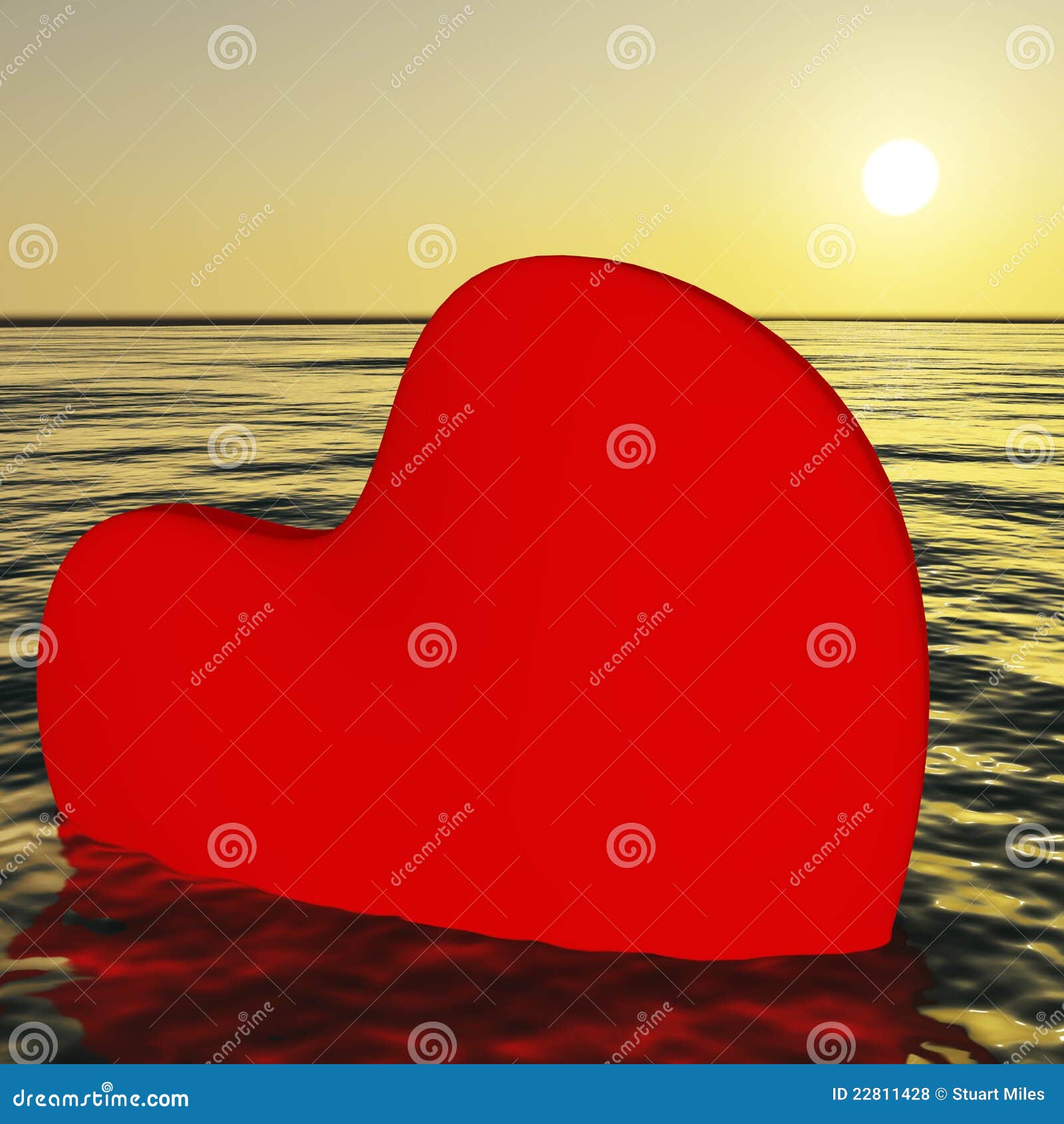 Heart Sinking Showing Loss of Love Stock Illustration - Illustration of ...
