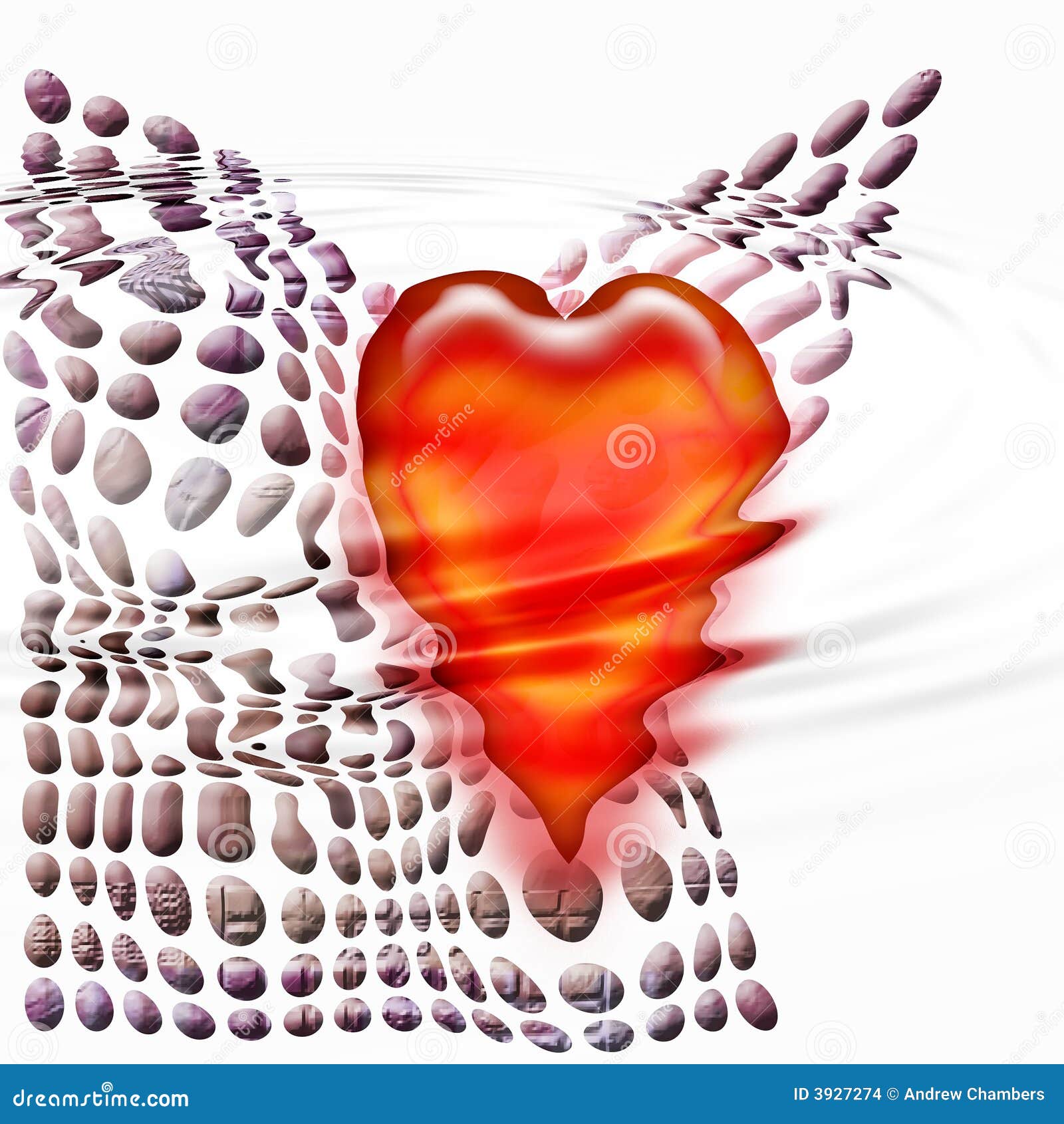 Heart sinking in water stock illustration. Illustration of design - 3927274