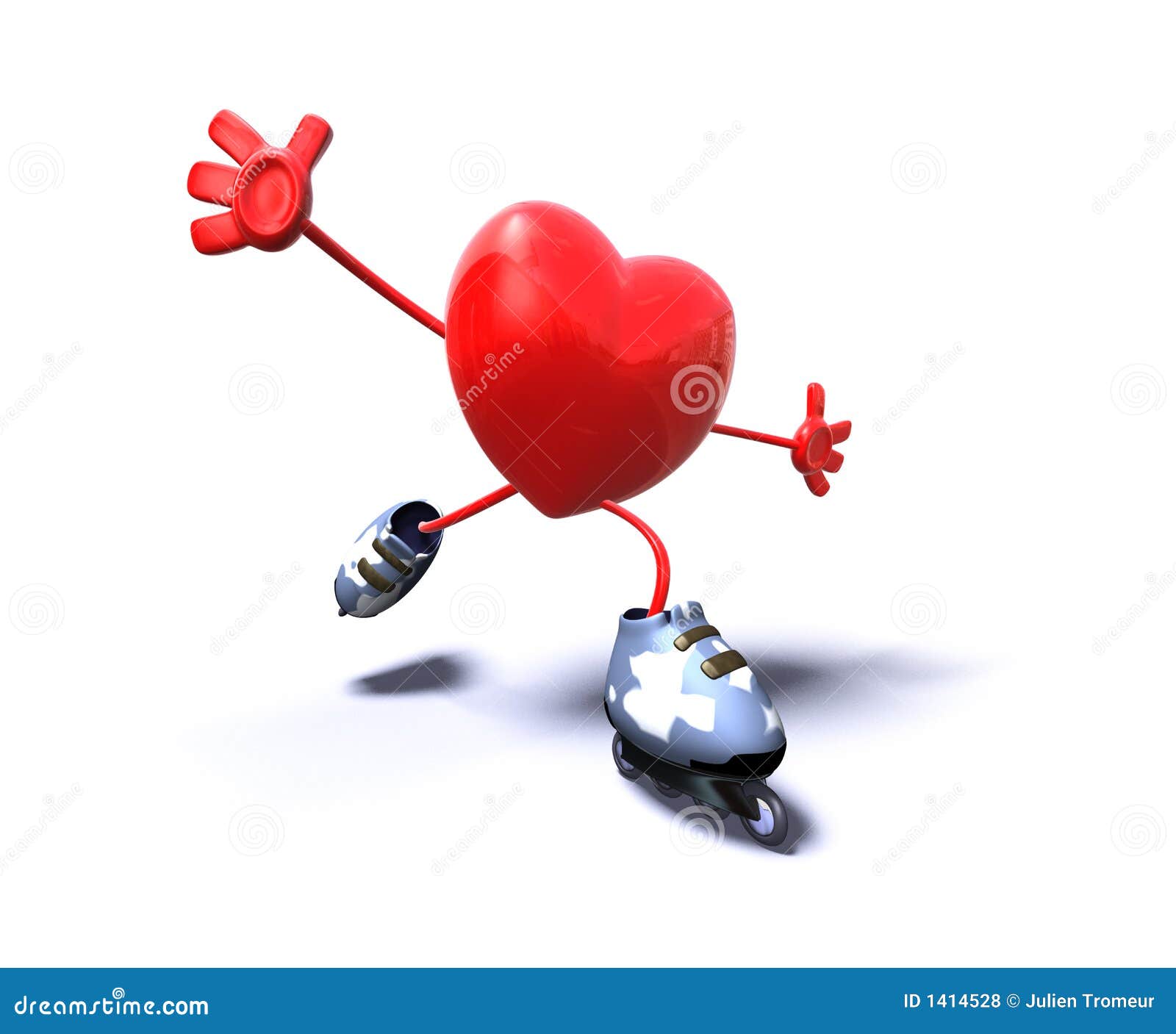 Heart skating stock illustration. Illustration of roller - 1414528