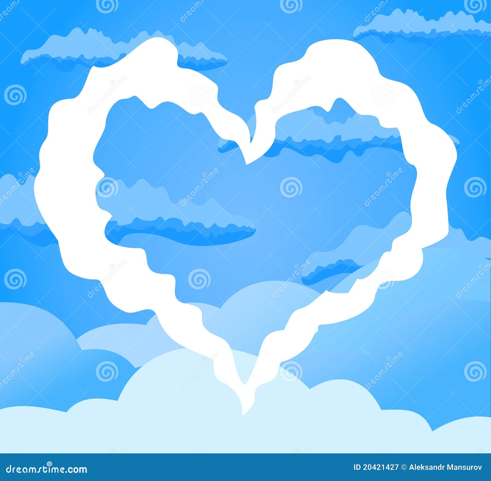 Heart in the sky stock vector. Illustration of water - 20421427
