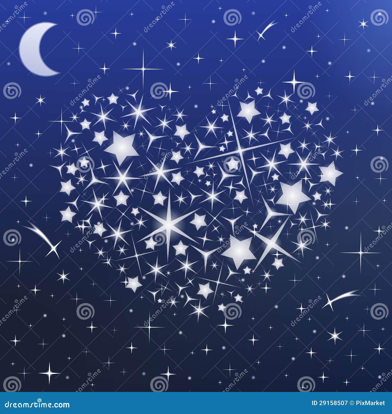 Heart in the sky stock vector. Illustration of wedding - 29158507