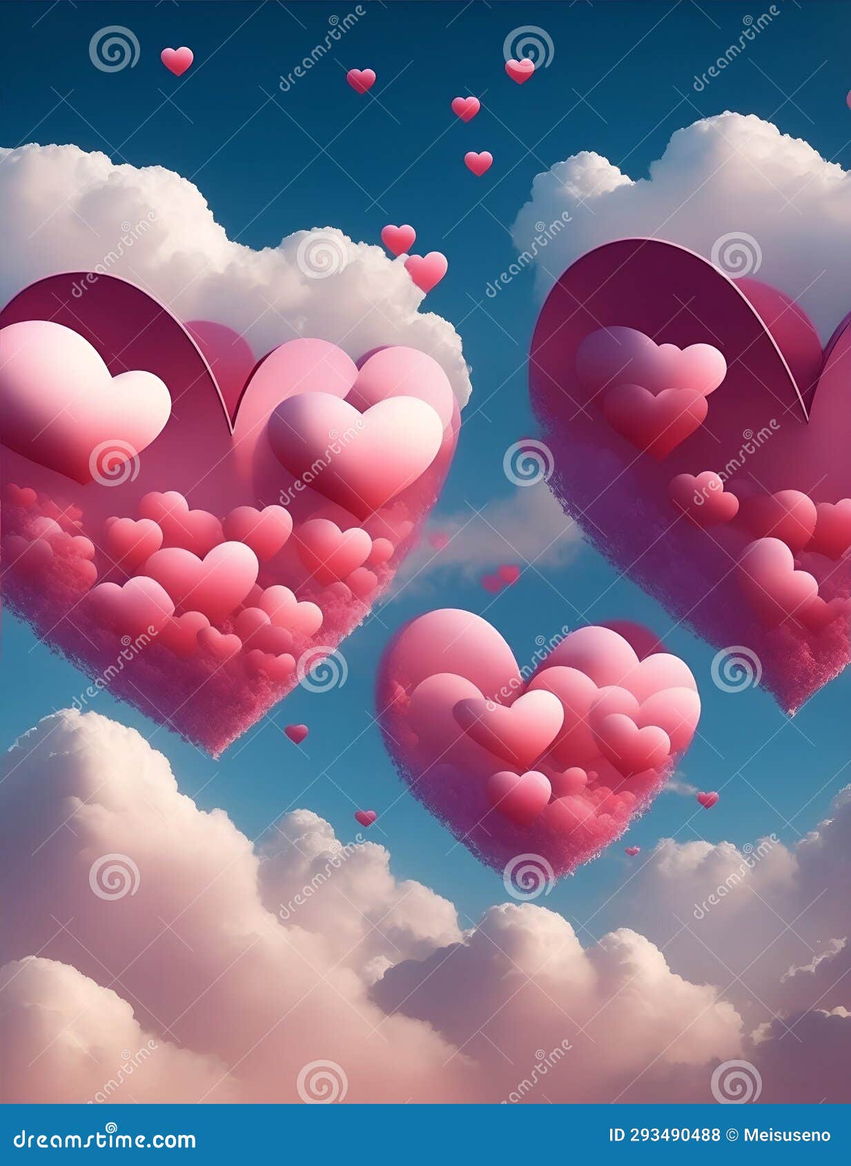 Heart in the Sky Illustration Stock Illustration - Illustration of ...