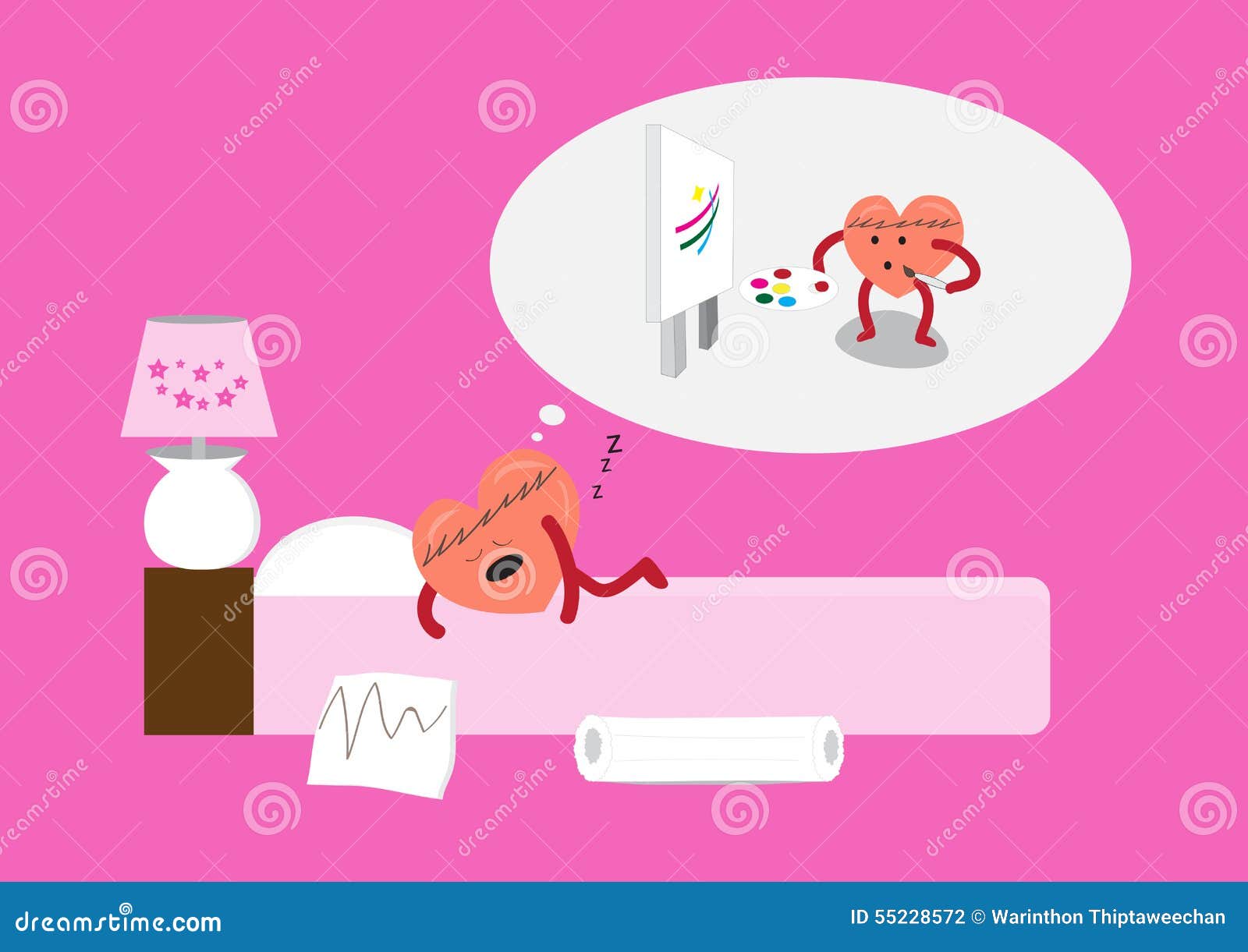 Heart sleeping stock vector. Illustration of face, eyes - 55228572