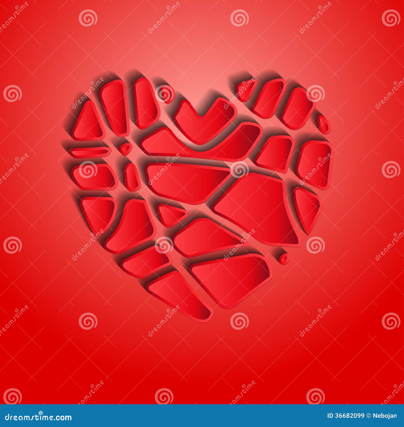 Heart in slices stock vector. Illustration of heart, shadow - 36682099