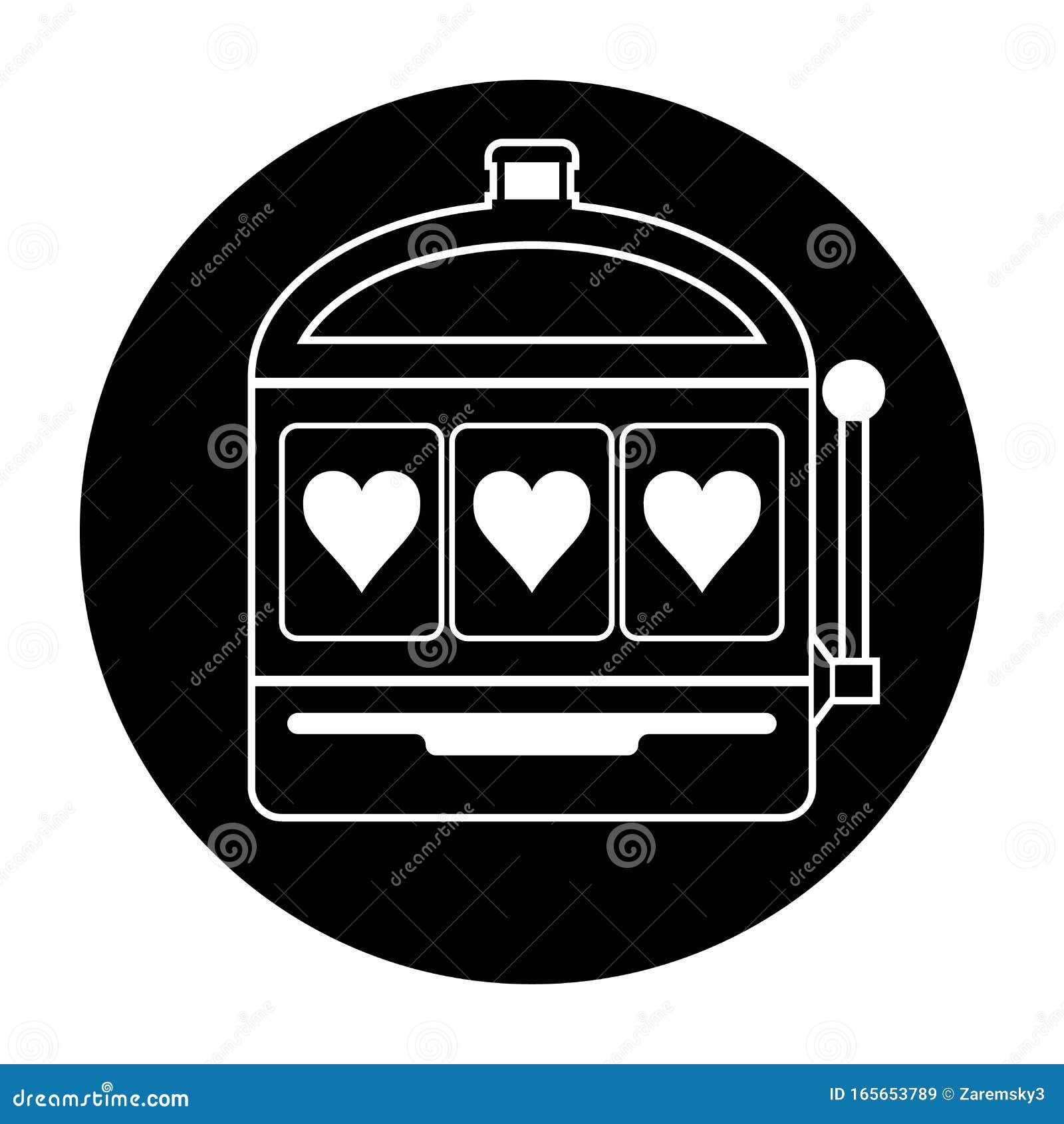 Heart Slot Machine Icon Black and White Vector Illustration Stock ...
