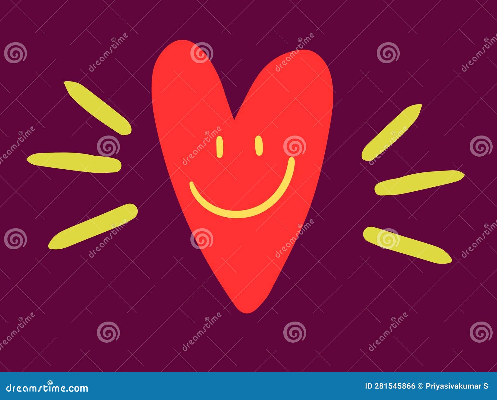 Heart with Smiling Vibes - 1 Stock Illustration - Illustration of ...