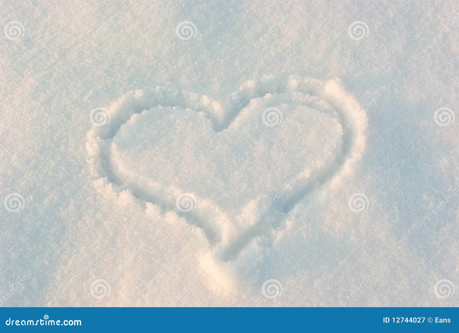 Heart on snow stock image. Image of cold, closeup, february - 12744027