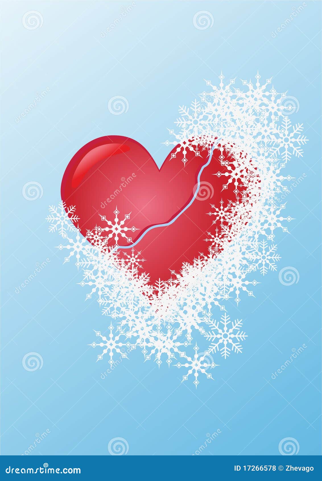 Heart among snow stock vector. Illustration of frost - 17266578