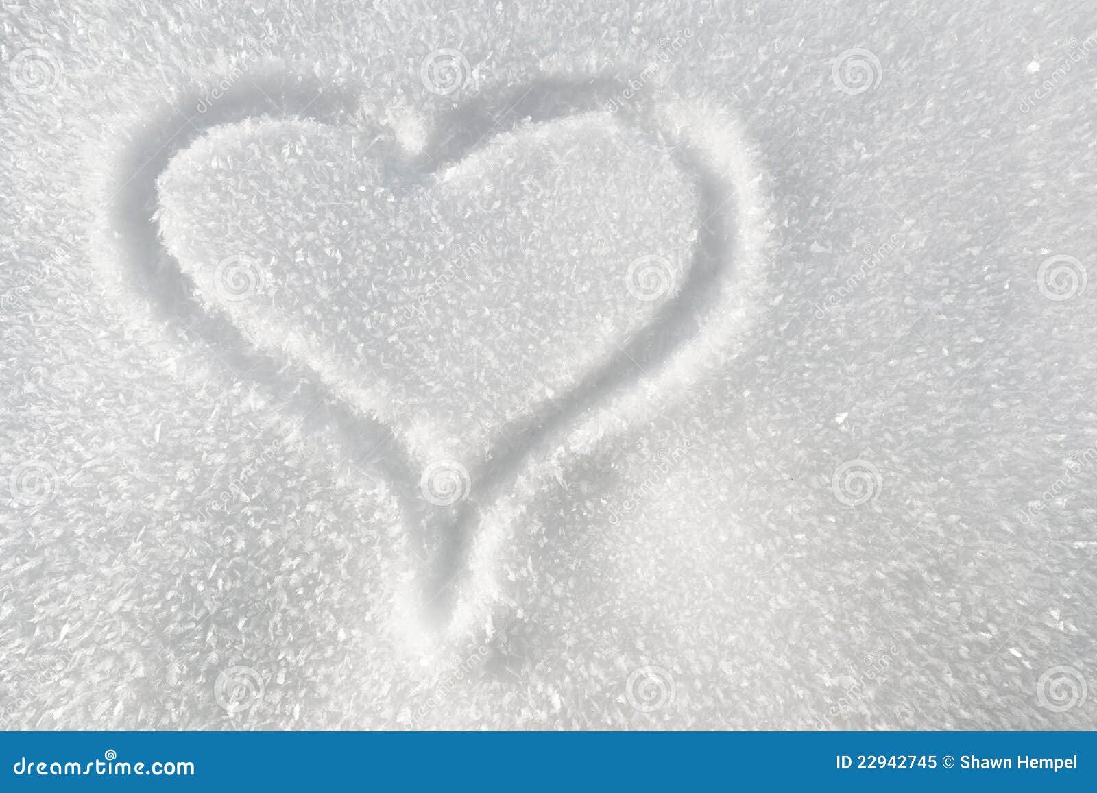 Heart in the snow stock image. Image of valentine, shape - 22942745