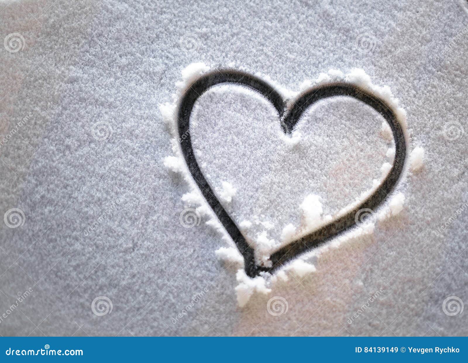 Heart in the Snow at Night. Stock Image - Image of illumination, night ...