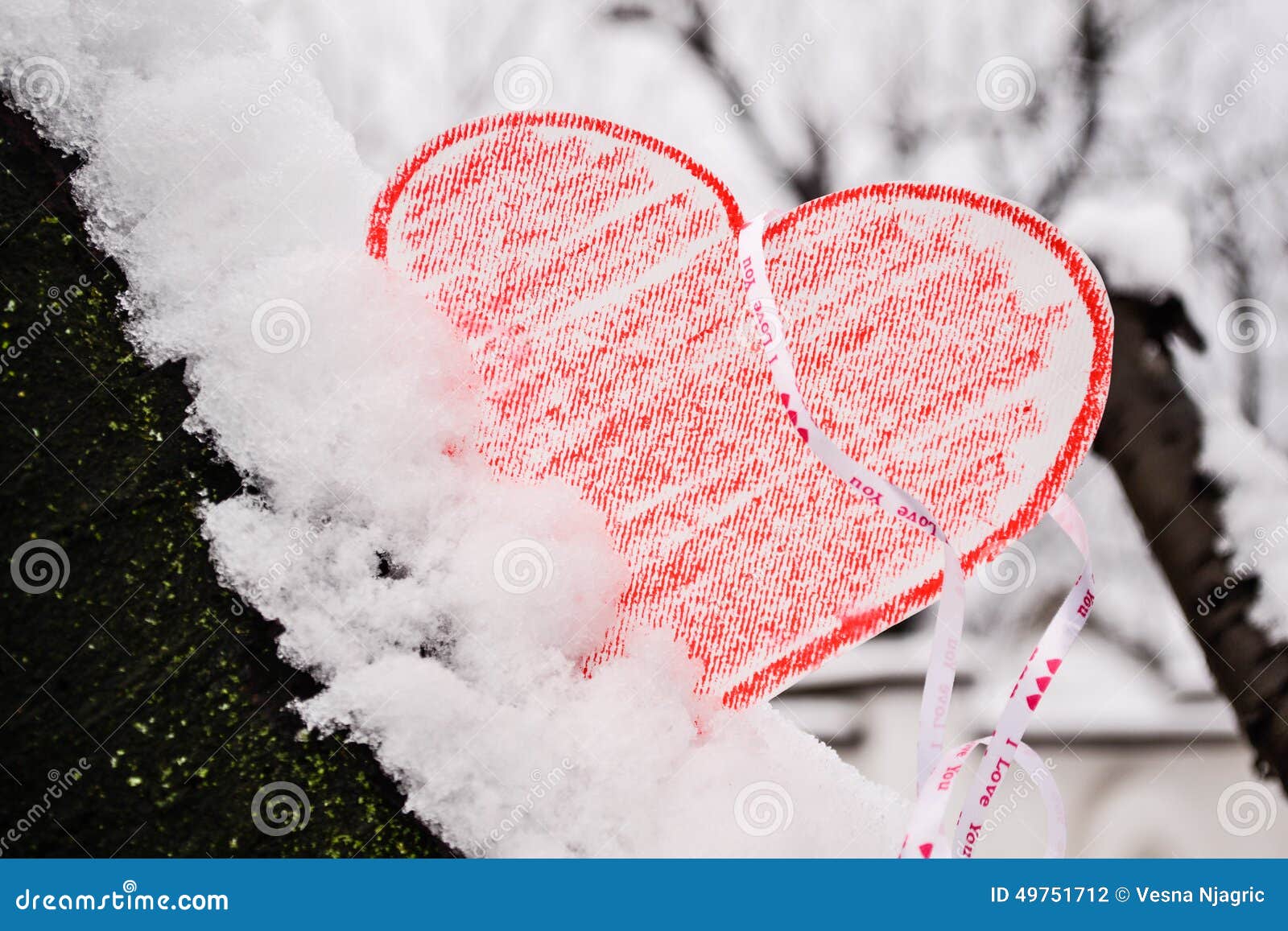 Heart in snow stock photo. Image of valentines, romantic - 49751712