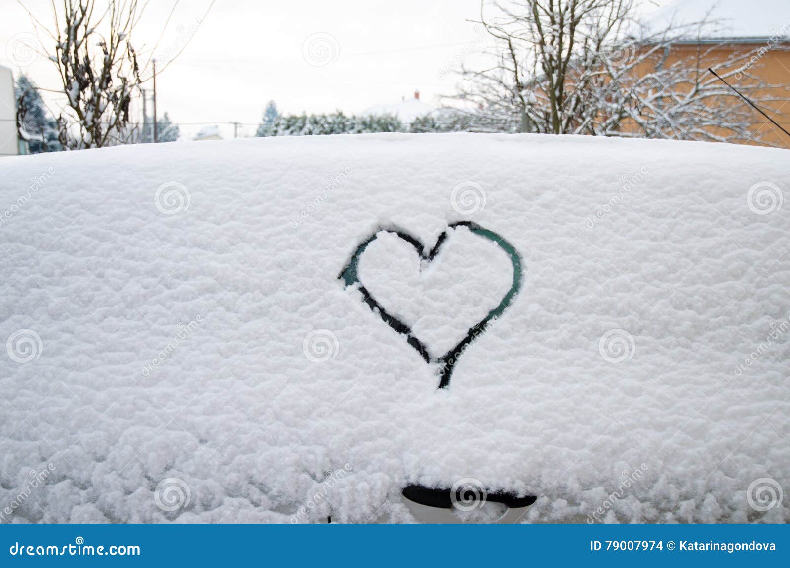 Heart on snow stock photo. Image of heart, love, winter - 79007974